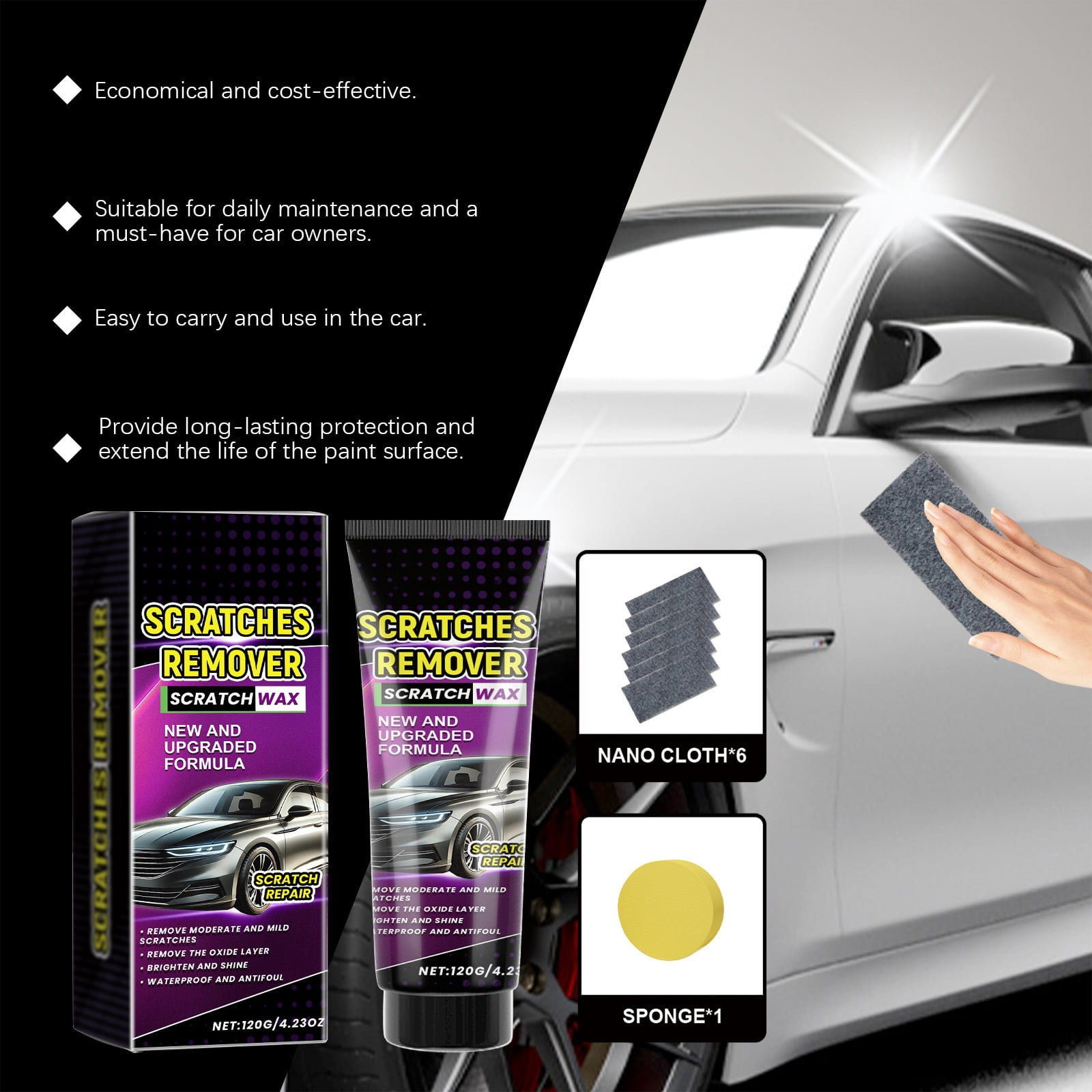 Nano Cloth Car Scratch Remover, 2025 New Nano Cloth for Car Scratches ...