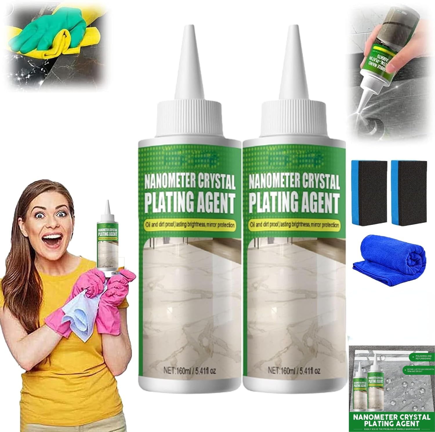 Nano Crystal Coating Agent for Tile & Furniture, Stone Brighten Crystal ...