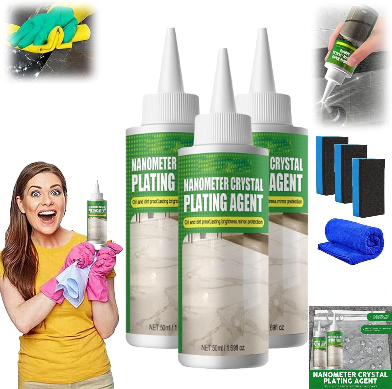 Nano Crystal Coating Agent for Tile & Furniture, Stone Brighten Crystal ...