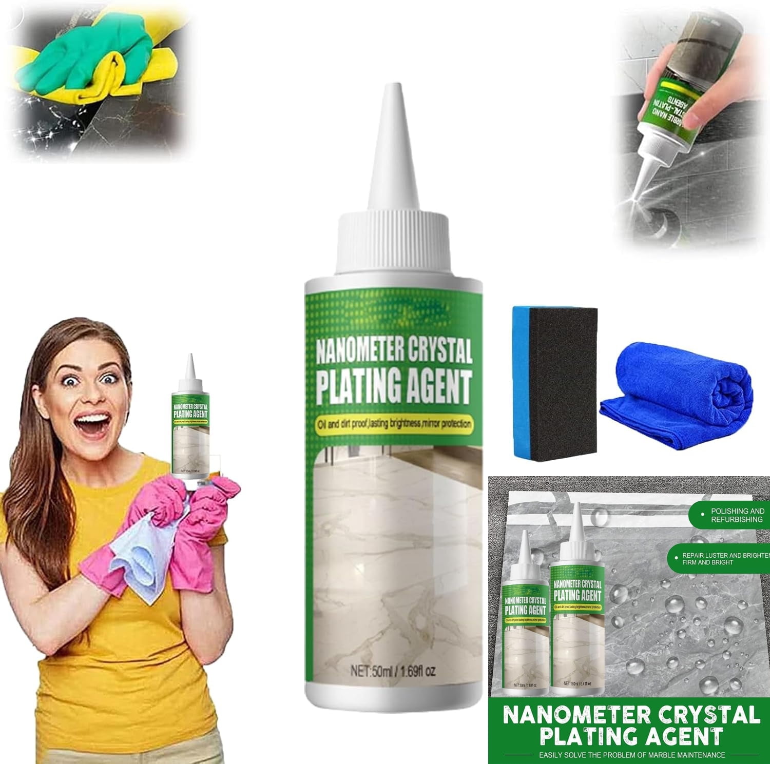 Nano Crystal Coating Agent for Tile & Furniture, Stone Brighten Crystal ...