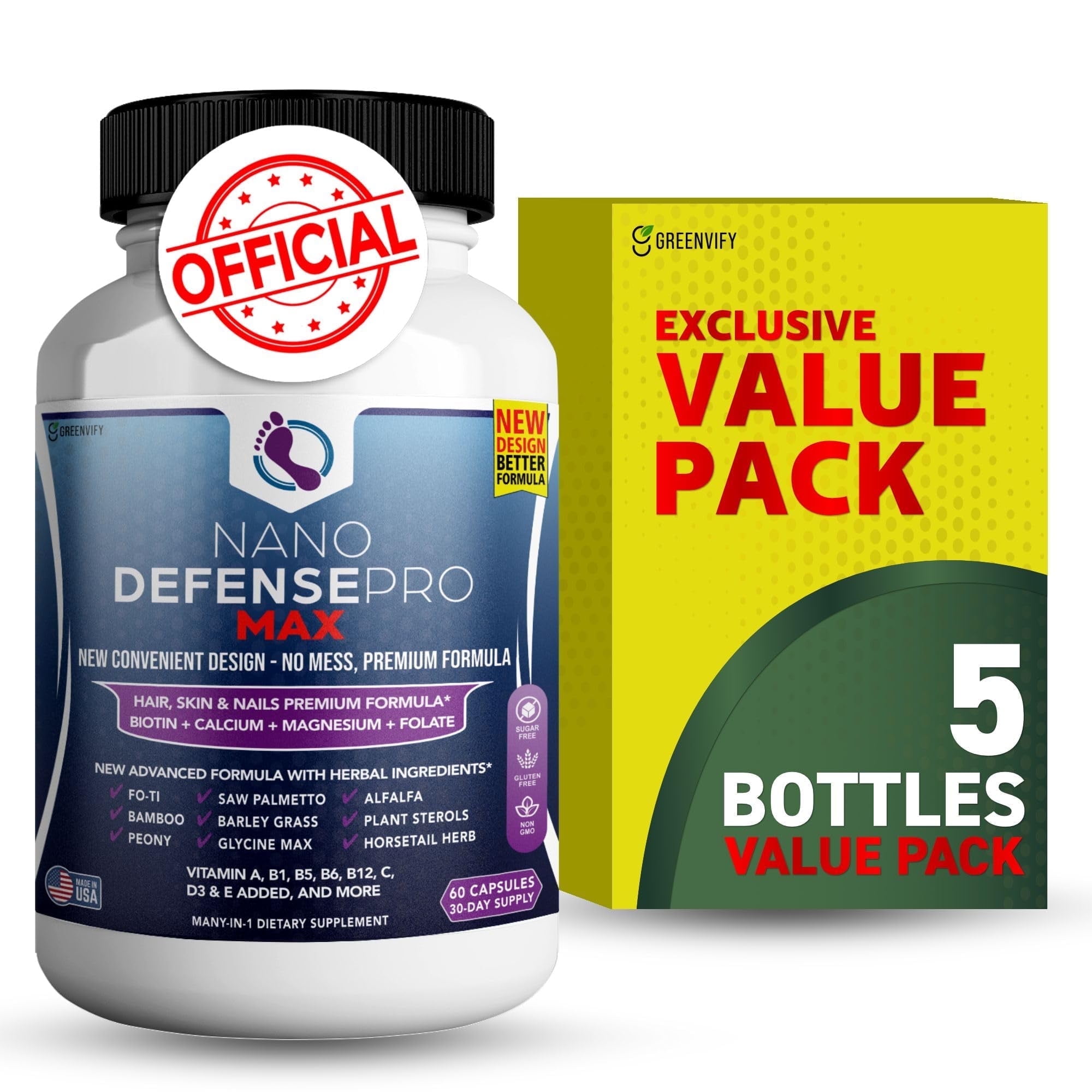 Nano Defense Pro Max Supplement for Hair, Skin Nails - Walmart.com