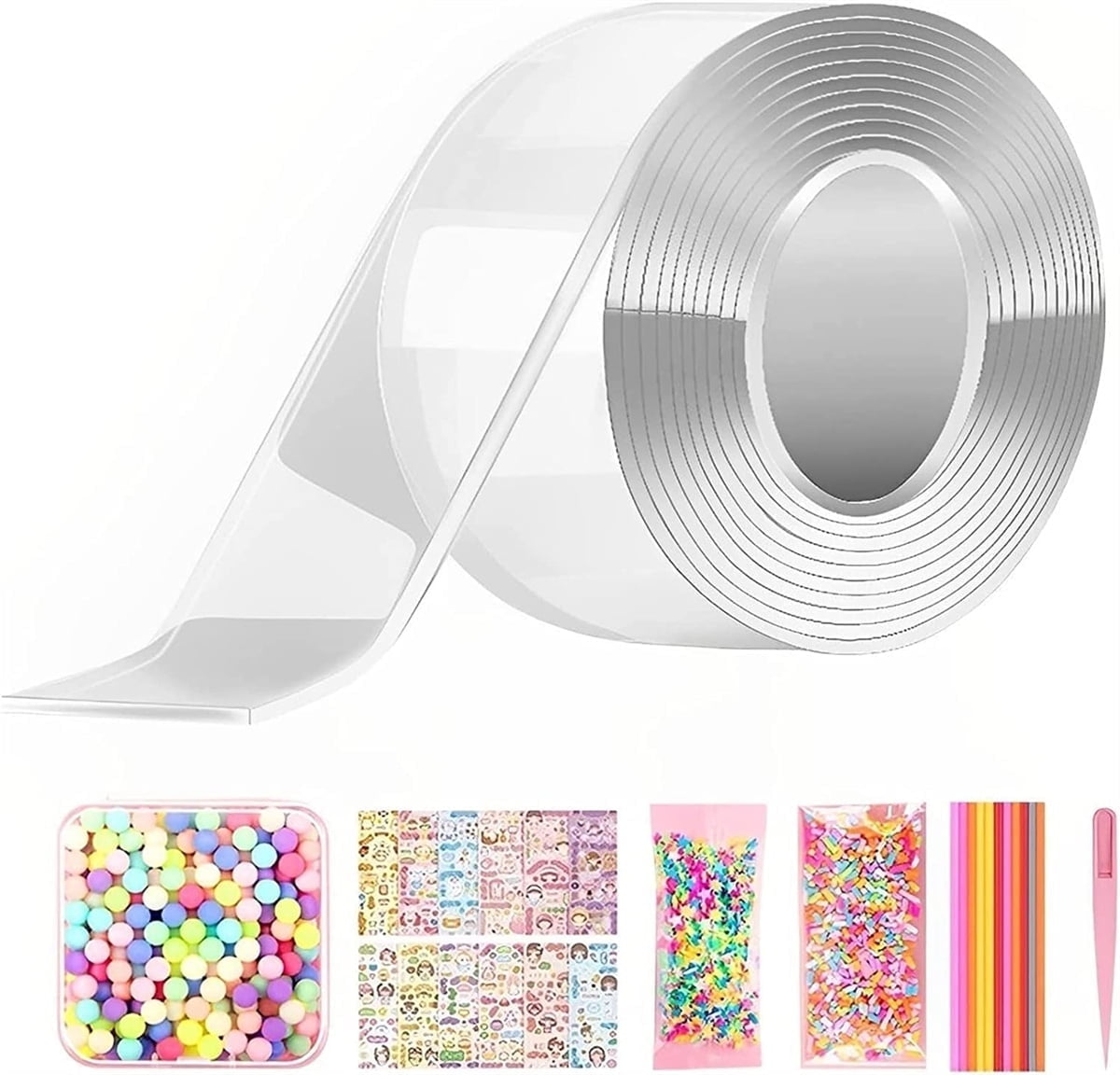 Nano Double Tape Bubble Kit,Casewin Transparent Double Sided Tape with Sequins DIY Craft ...