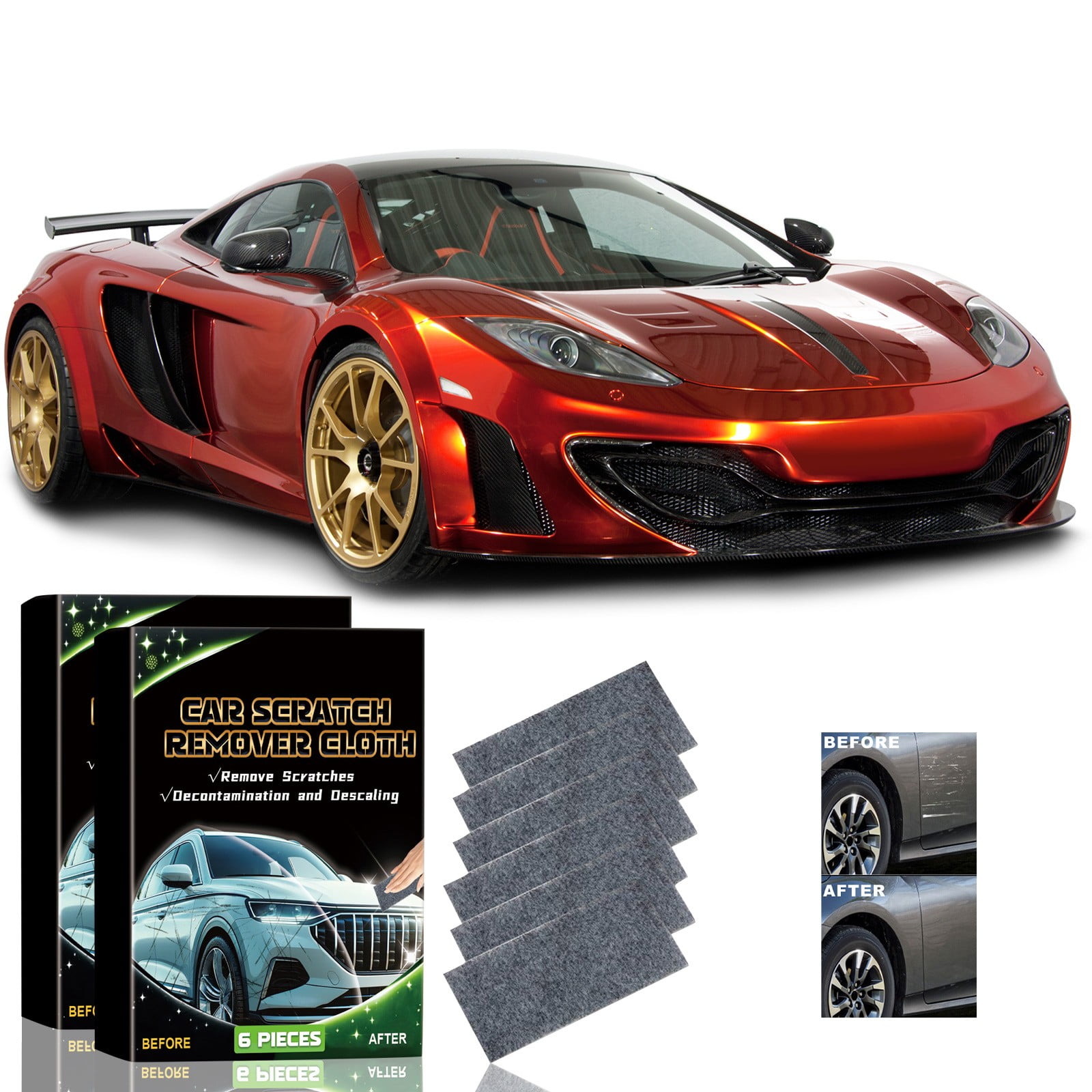 Nano Glitter Car Scratch Remover Cloth for Swirl Marks, Water Stains ...