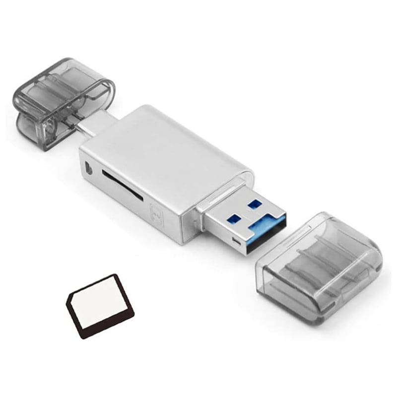 Nano Memory Card & TF SD Card to USB C & USB 2.0 Card Reader Adapter ...