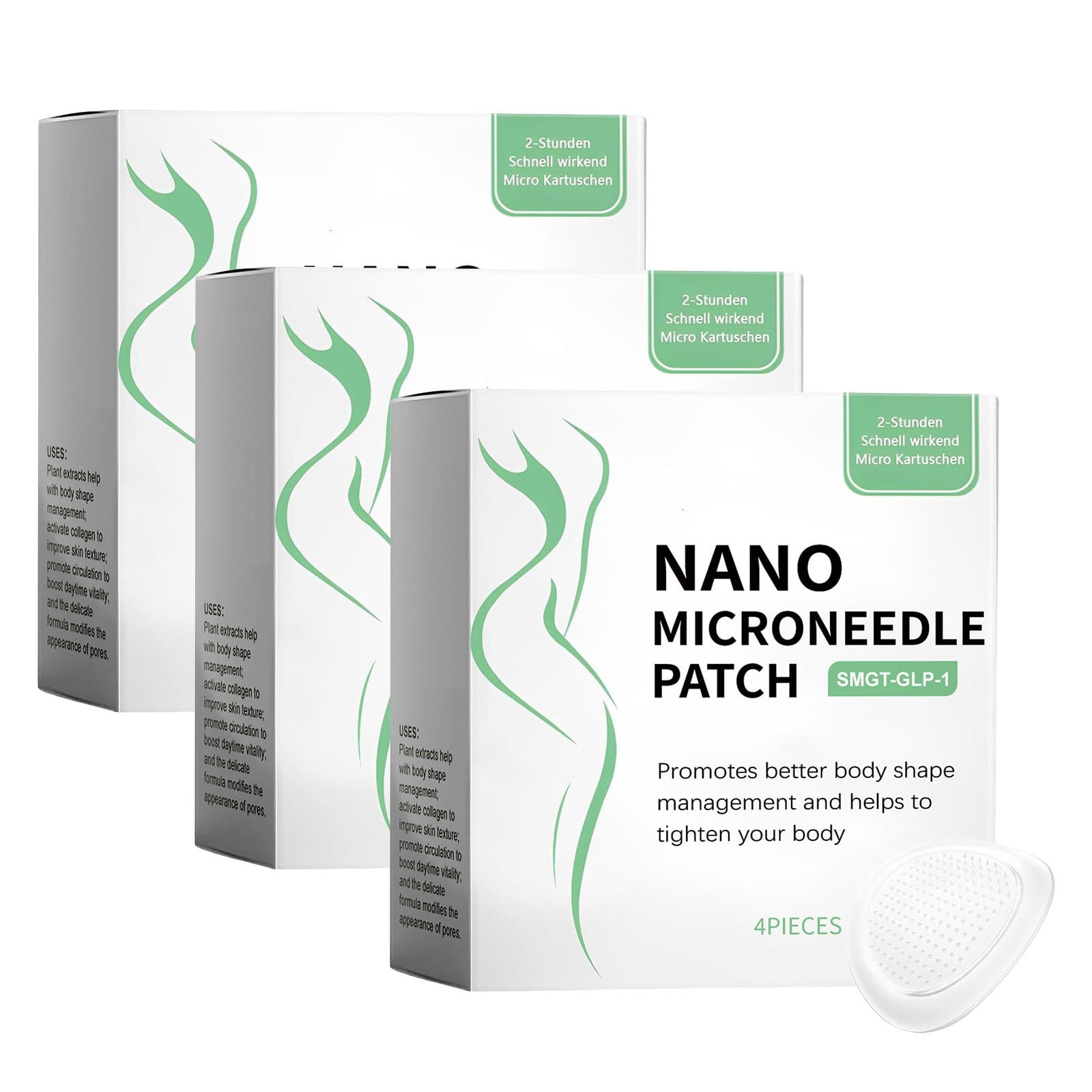 Nano Microneedle Plasters for Weight Loss, 4 Pieces/Box , Natural ...