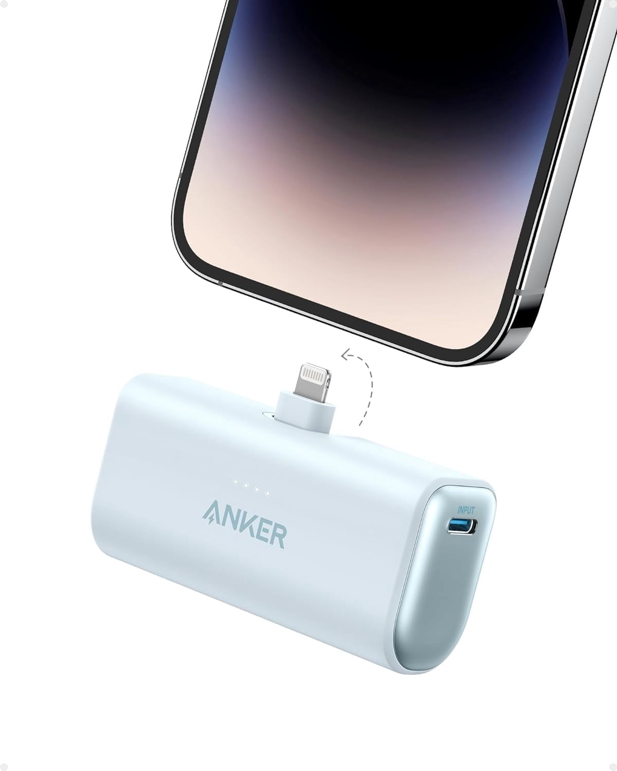 Nano Portable Charger for iPhone, with Built-in MFi Certified Lightning ...