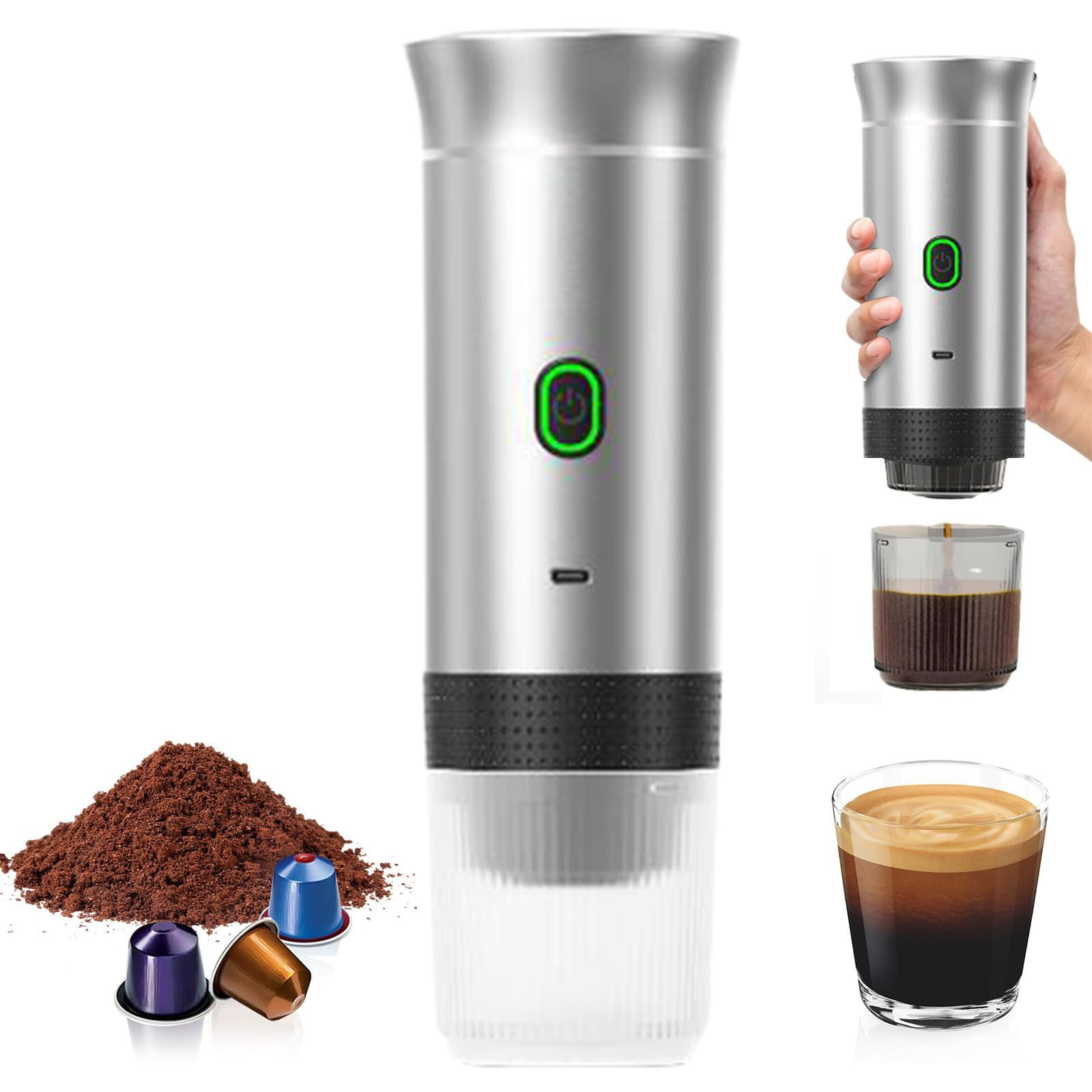 Nano Portable Electric Espresso Machine, Travel Coffee Maker for ...