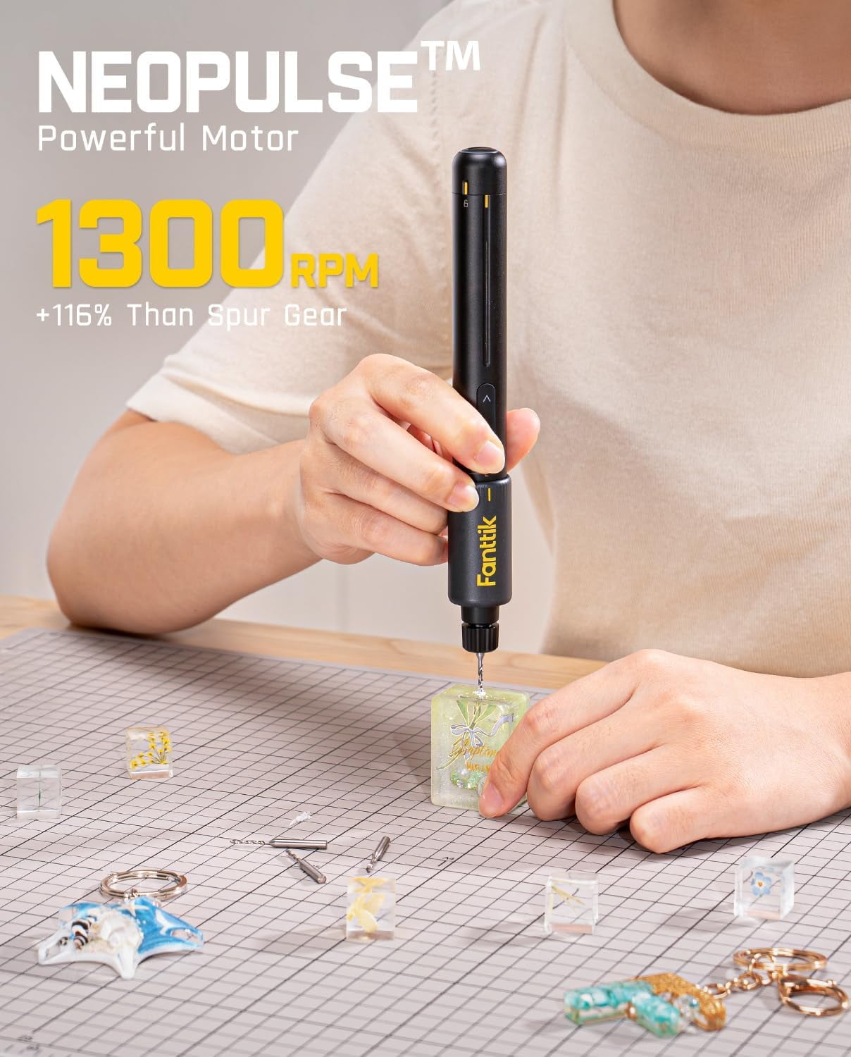 Nano Power Drill - 20 Drill Bits, 800mAh Rechargeable, Mini Precision ...