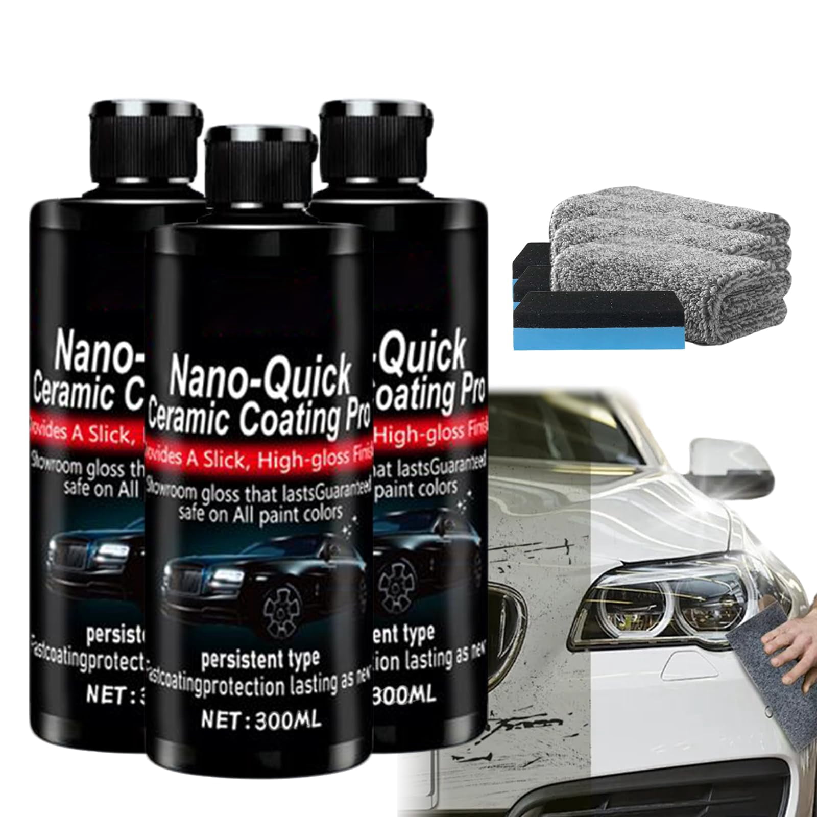 Nano-Quick Ceramic Coating Pro, 10.58 fl.oz Revolutionary Nano Spray ...