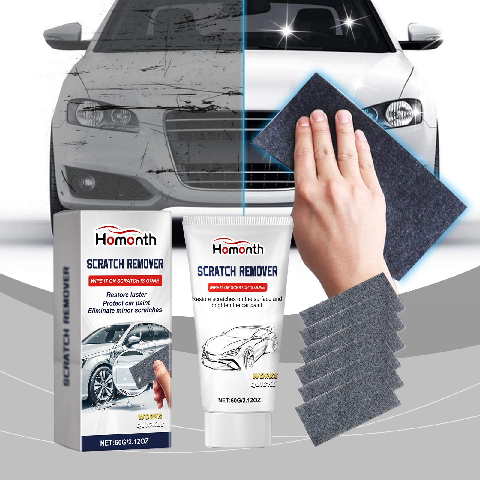 Ruhiku Gw Car Scratch Remover Pen 2024 New Car Scratch Repair Paste Effective Scratch Repair