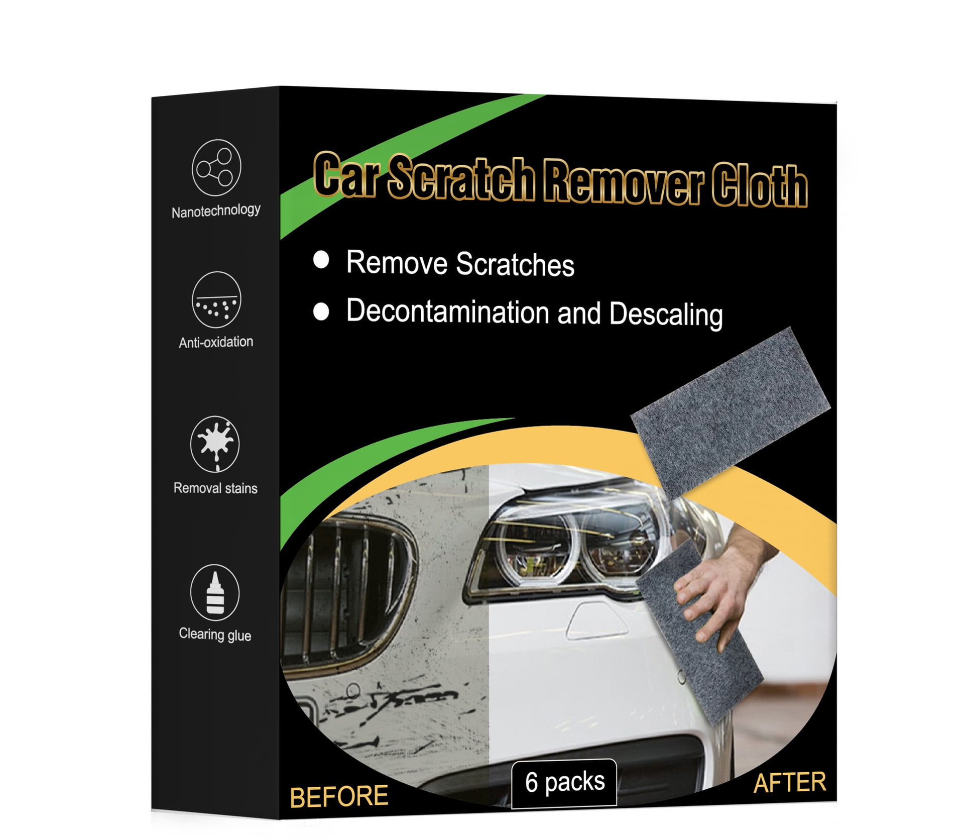 Nano Sparkle Cloth Car Scratches Remover,6 Pcs Nano Sparkle Cloth for ...