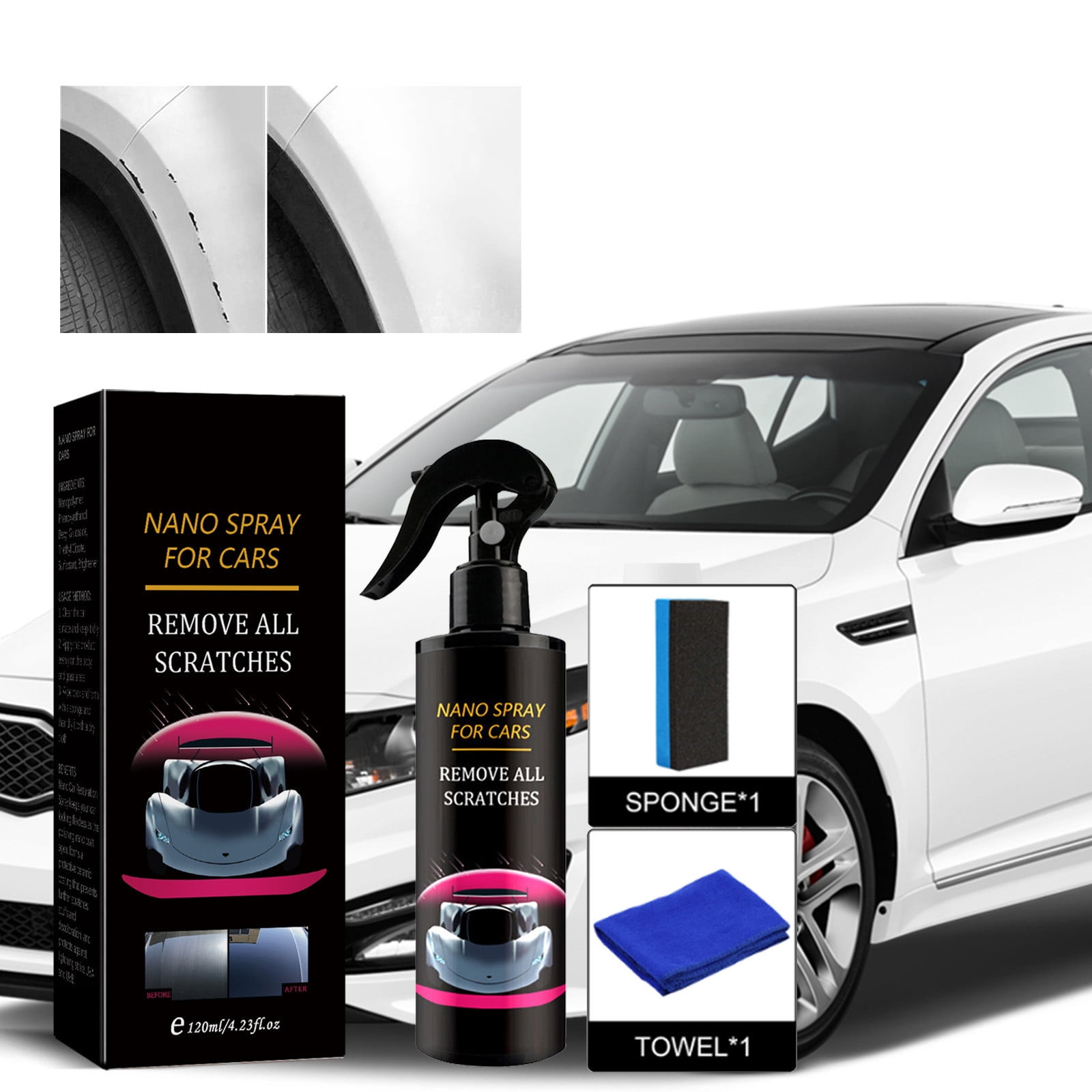 Nano Spray Seal, 3 in 1 Ceramic Car Coating Spray, High Protection Quick Car Coating Spray Fast ...