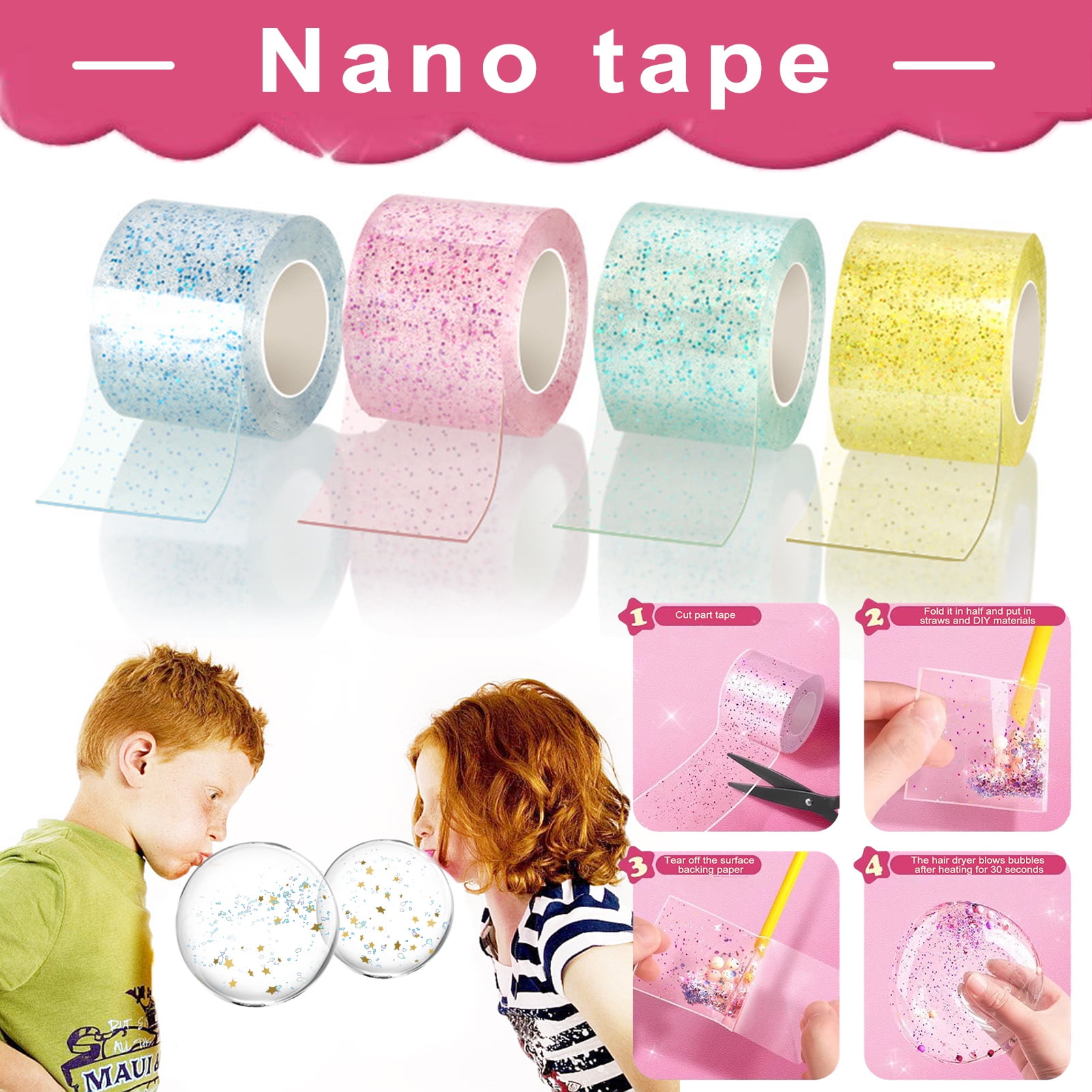 Nano Tape Bubble Create Sparkly Balloons Water Balloons with Trace-less ...