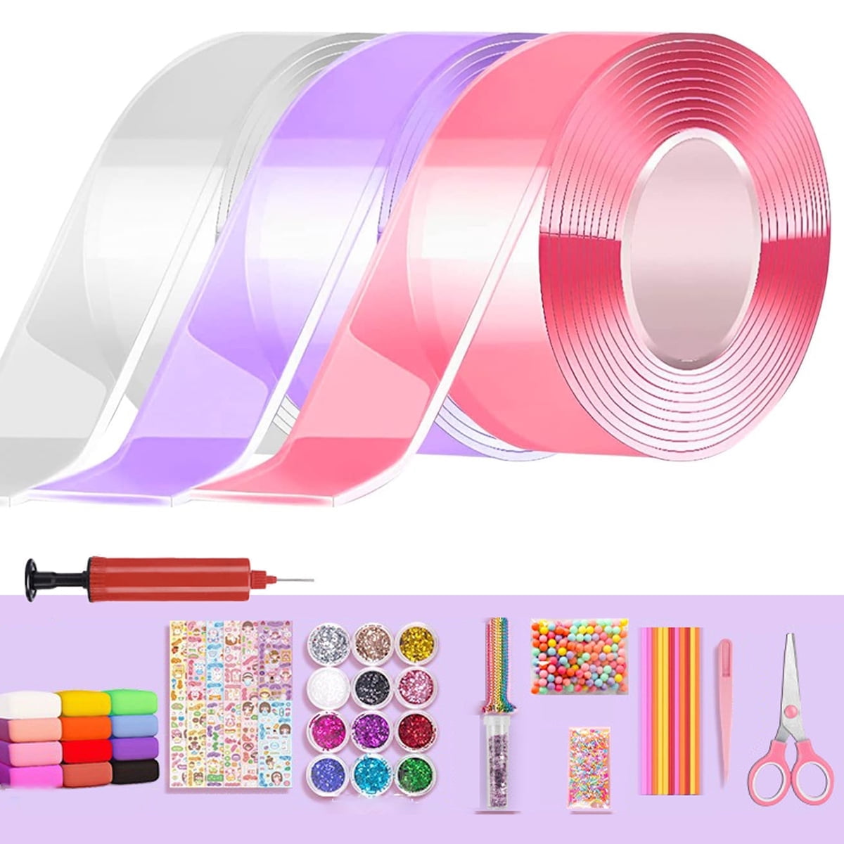 Nano Tape Bubble Kit for Kids, Handmade DIY Nano Tape Bubbles Ball Kit ...