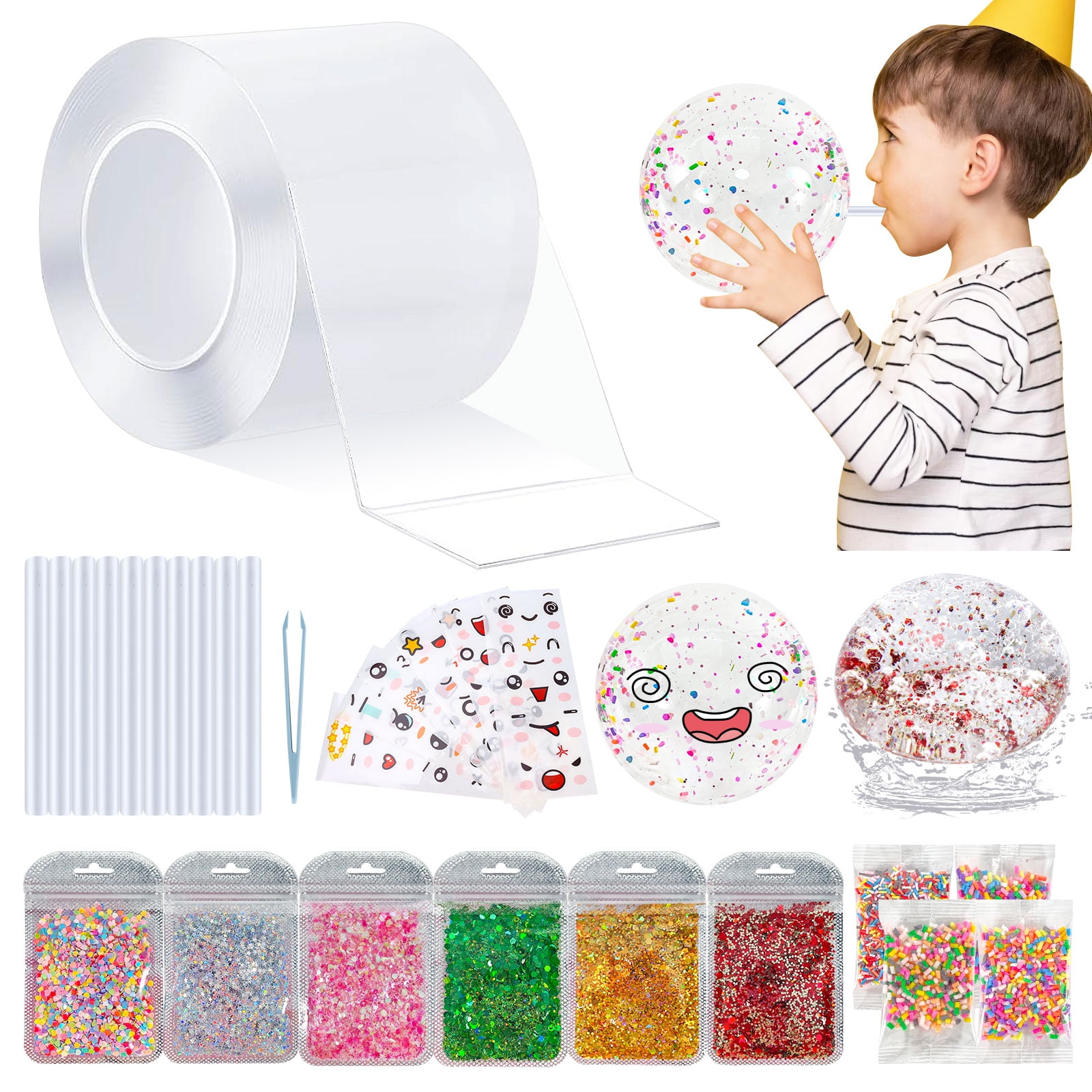 Nano Tape Bubbles Kit for 4 5 6 Year Old Kids, 28PCS Nano Double Sided ...