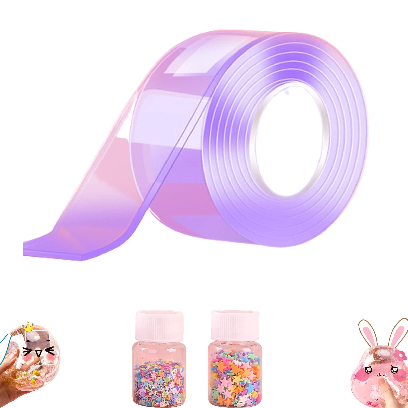 Kids DIY Craft Nano Tape Kit, Blowable Double Sided Tape for Bubble Making, Waterproof Art Rolls ...
