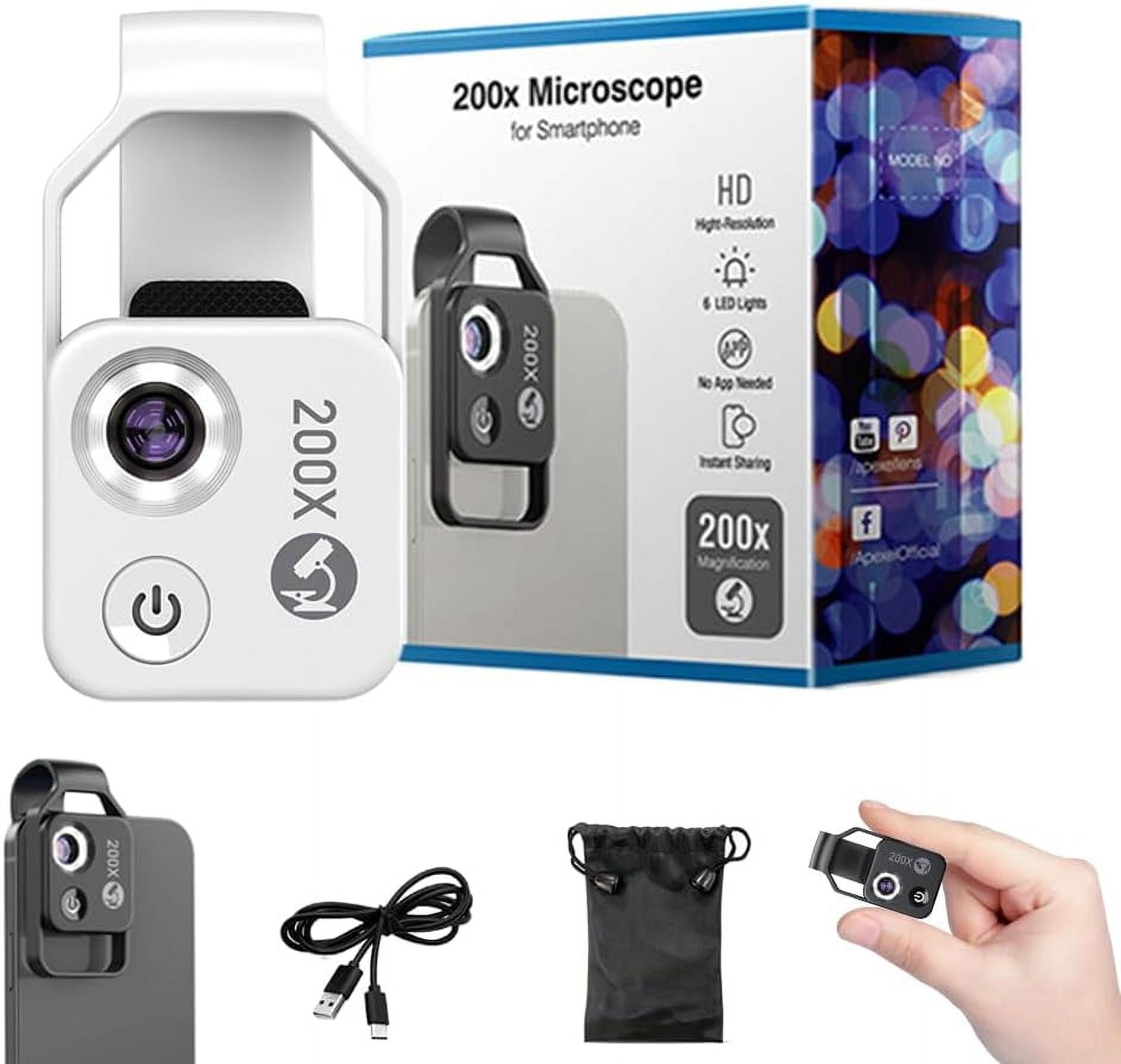 Nano Zoom 200x for iPhone, High-Tech Clip-On Lens Nanozoom 200x for ...