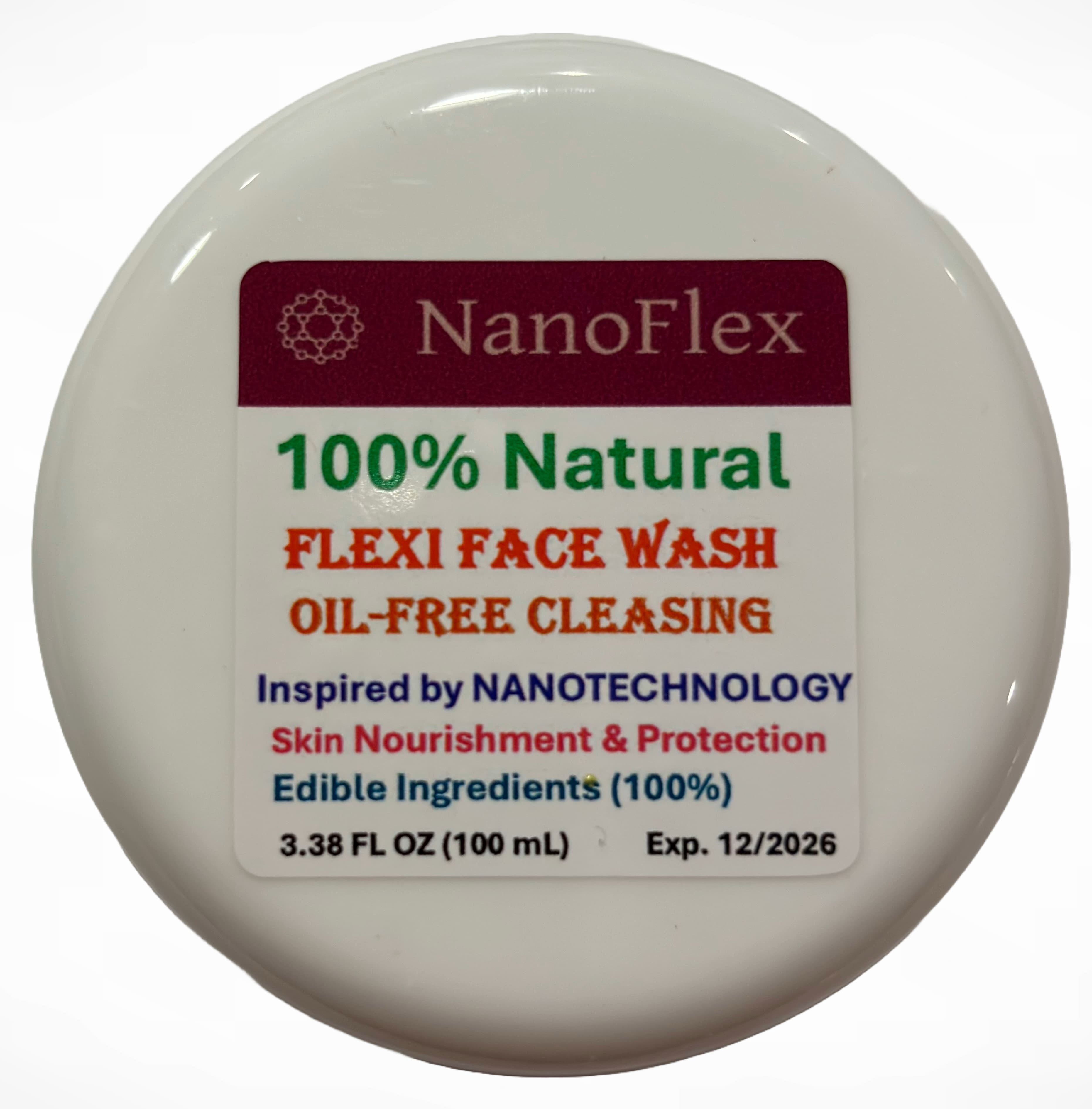 NanoFlex 100% Natural FLEXI FACE WASH OIL-FREE CLEANSING in 100 mL Jar ...