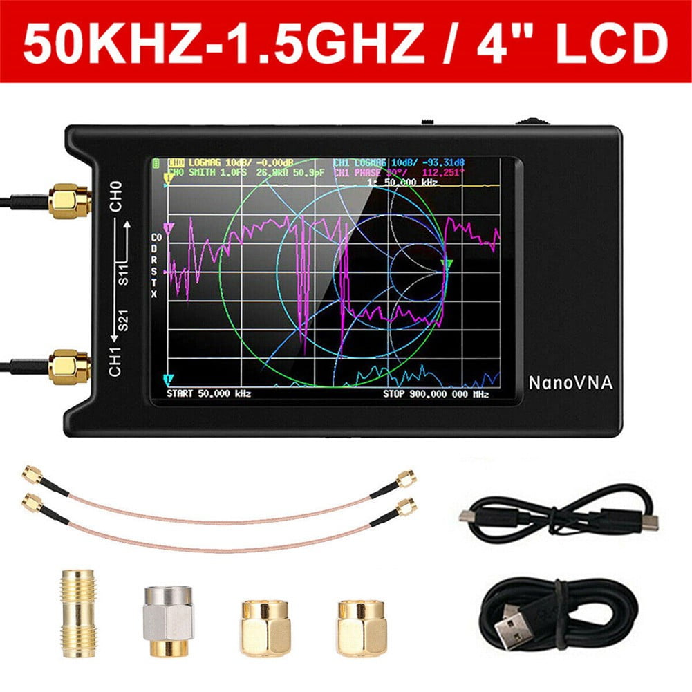 NanoVNA-H4 Vector Network Analyzer SWR Handheld Antenna 4\" TFT M F UHF HF VHF - Walmart.com