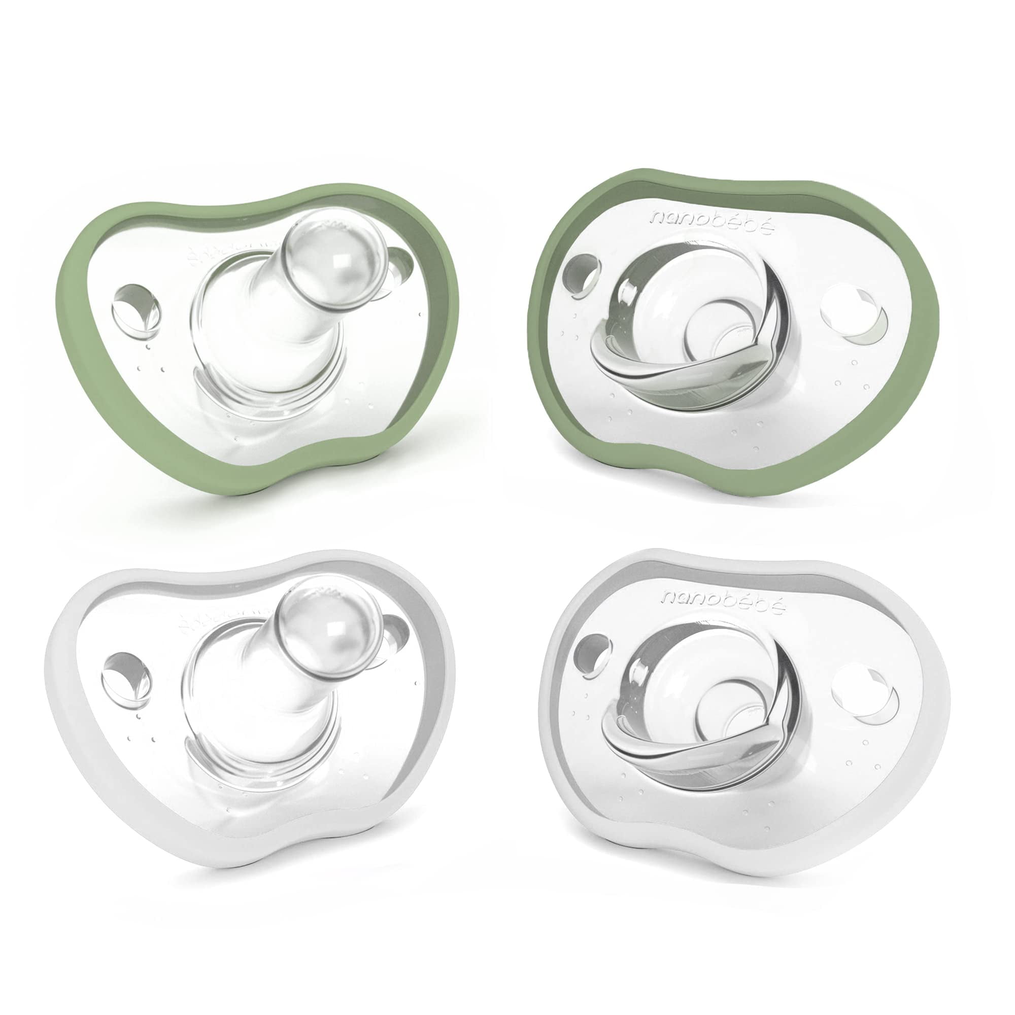 Nanobebe Baby Pacifiers 0-3 Month - Orthodontic, Curves Comfortably ...