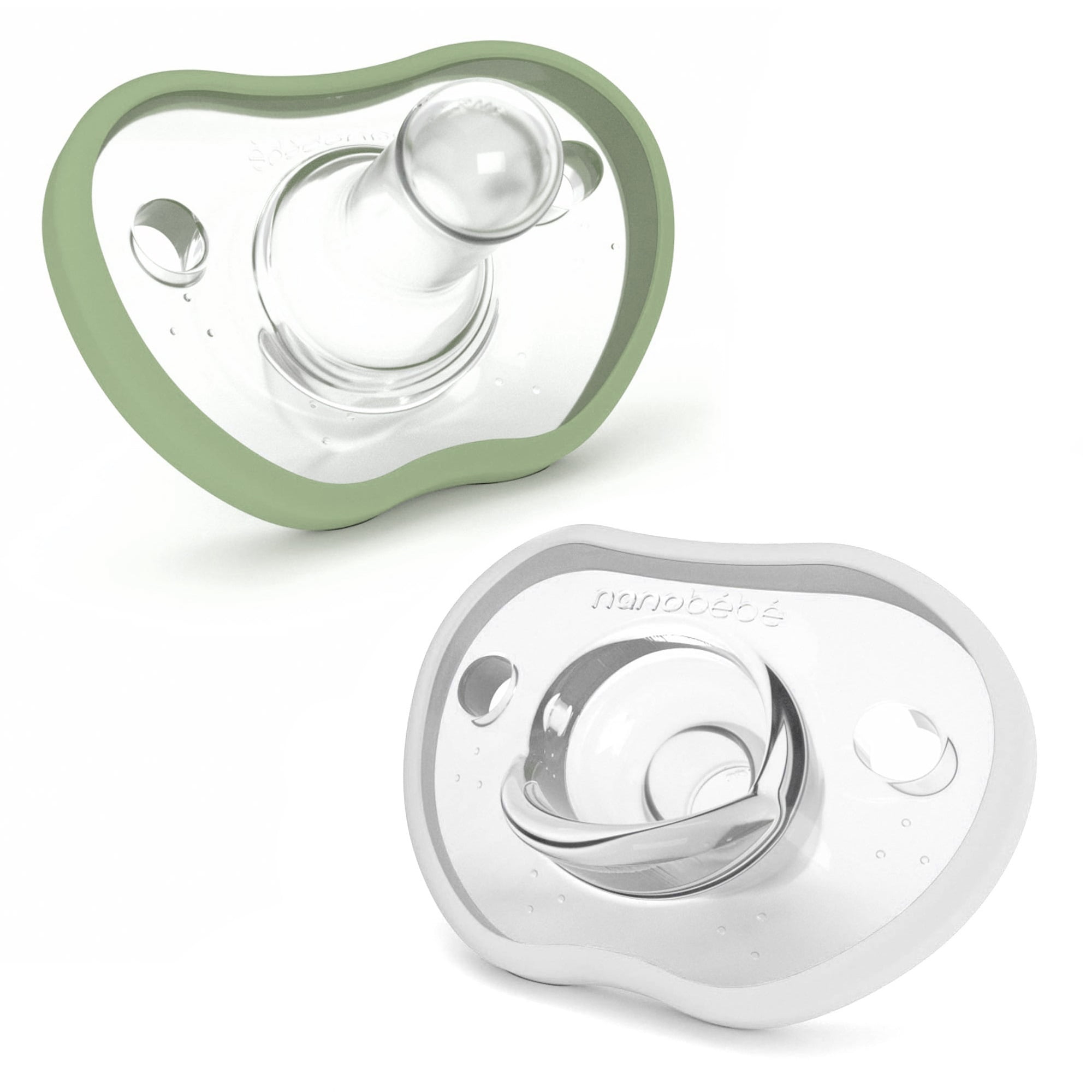Nanobebe Flexy Newborn Pacifier, Newborn 0-3m | Sage & White | 2 Pack ...