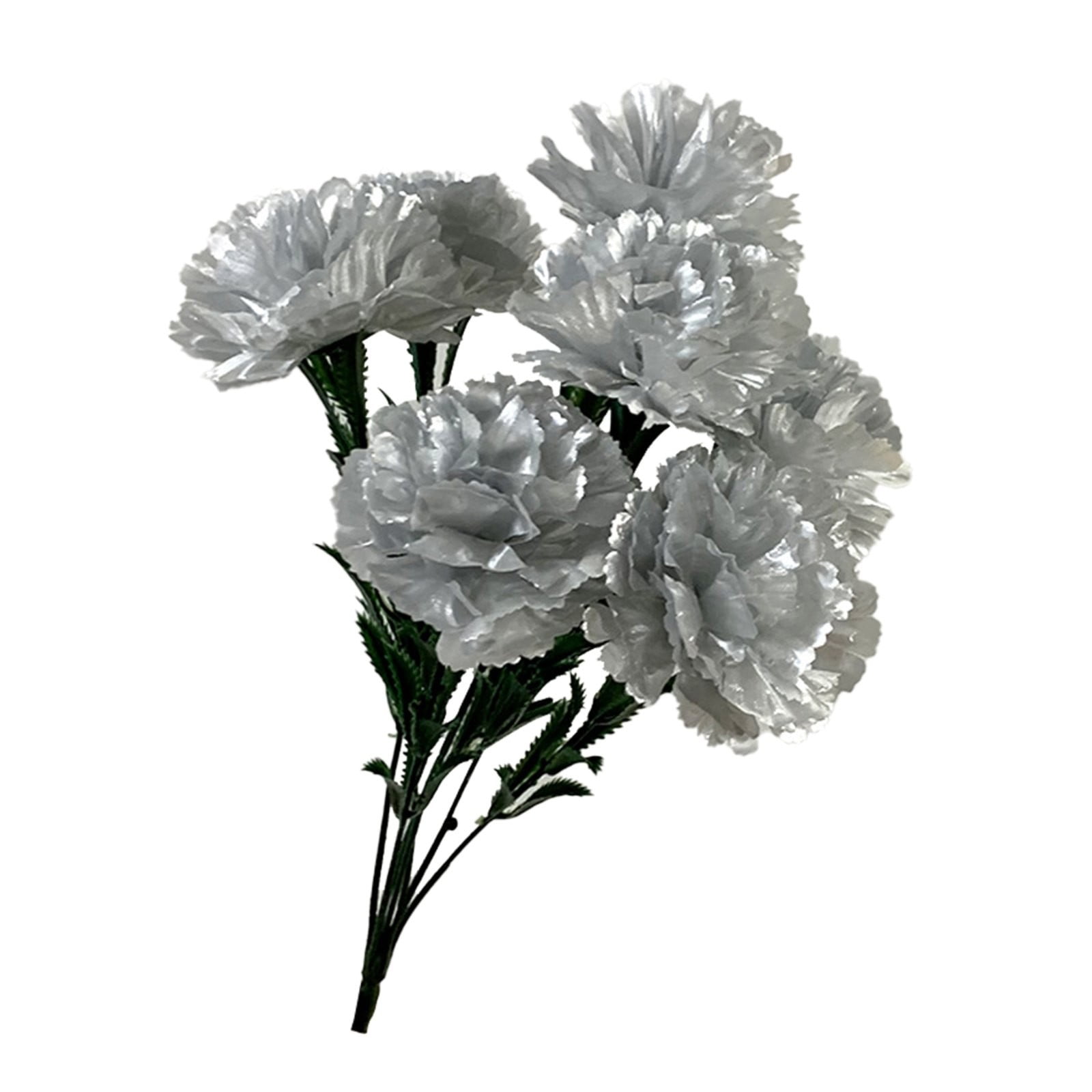 Nanoei Artificial Flower Bouquet | 7-Stem Carnations Bouquet, Artificial Silk Flowers for Table ...