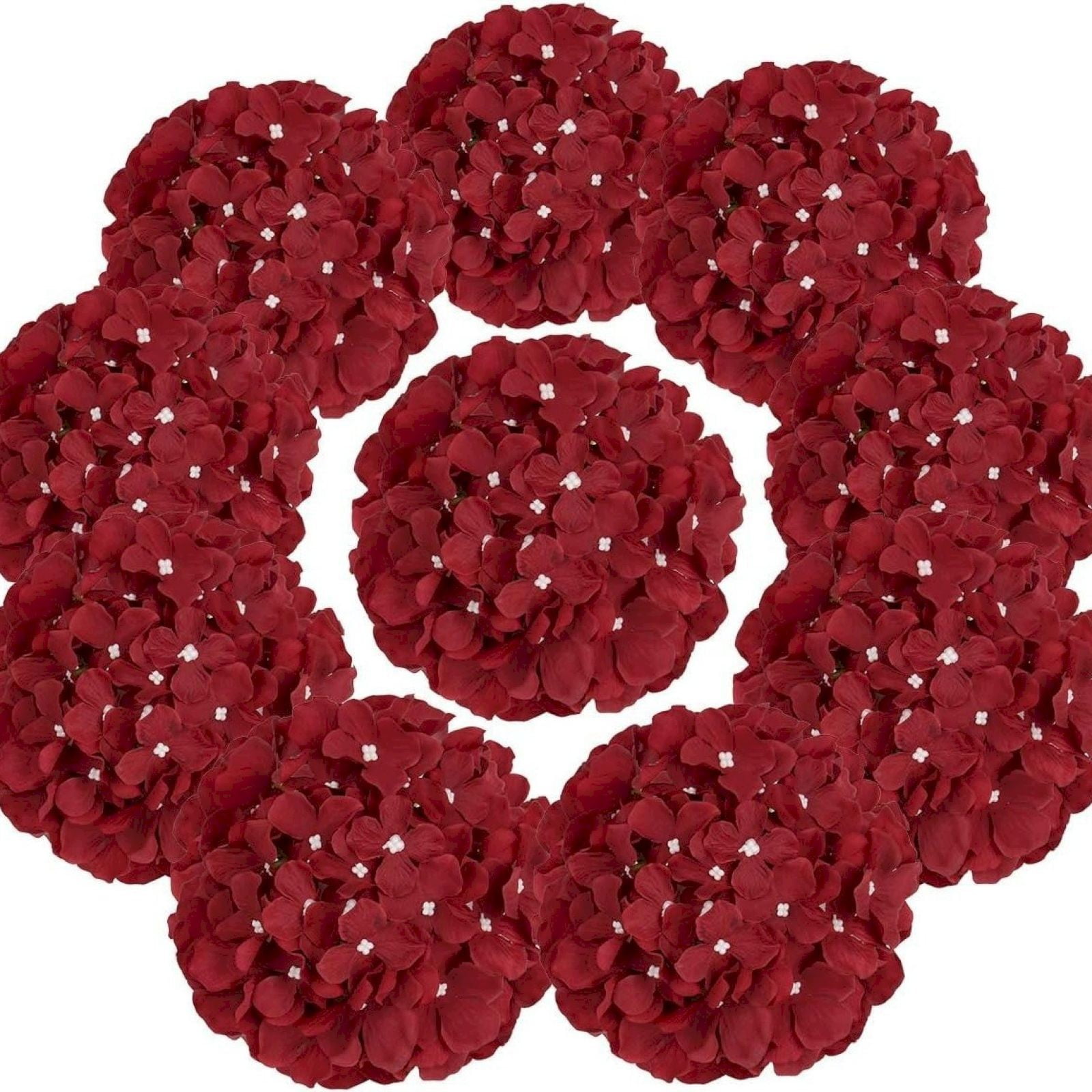 Nanoei Silk Hydrangea Flower Heads - 7" Detachable Stems for Bouquets ...