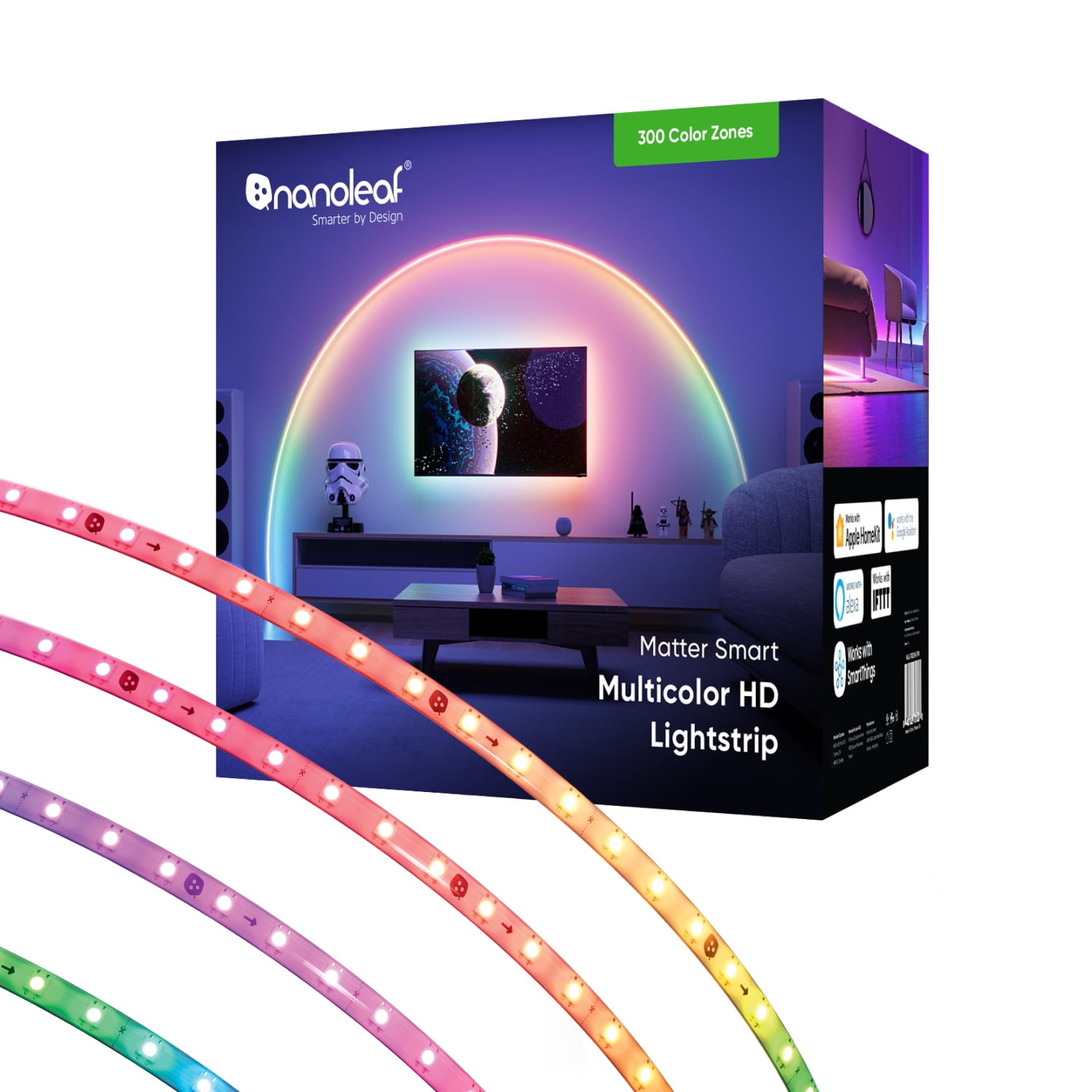 Nanoleaf Essentials Matter HD Multicolor Lightstrip (16.4ft) – Smart ...