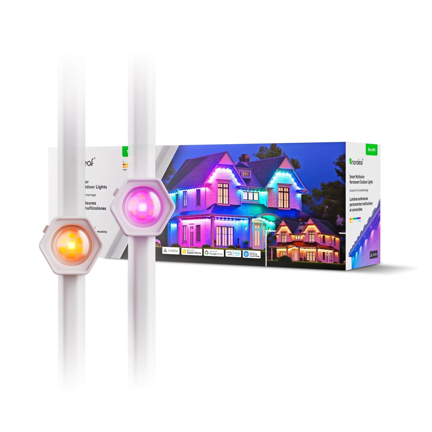 Nanoleaf Essentials Matter Smart Multicolor Permanent Outdoor Lights ...