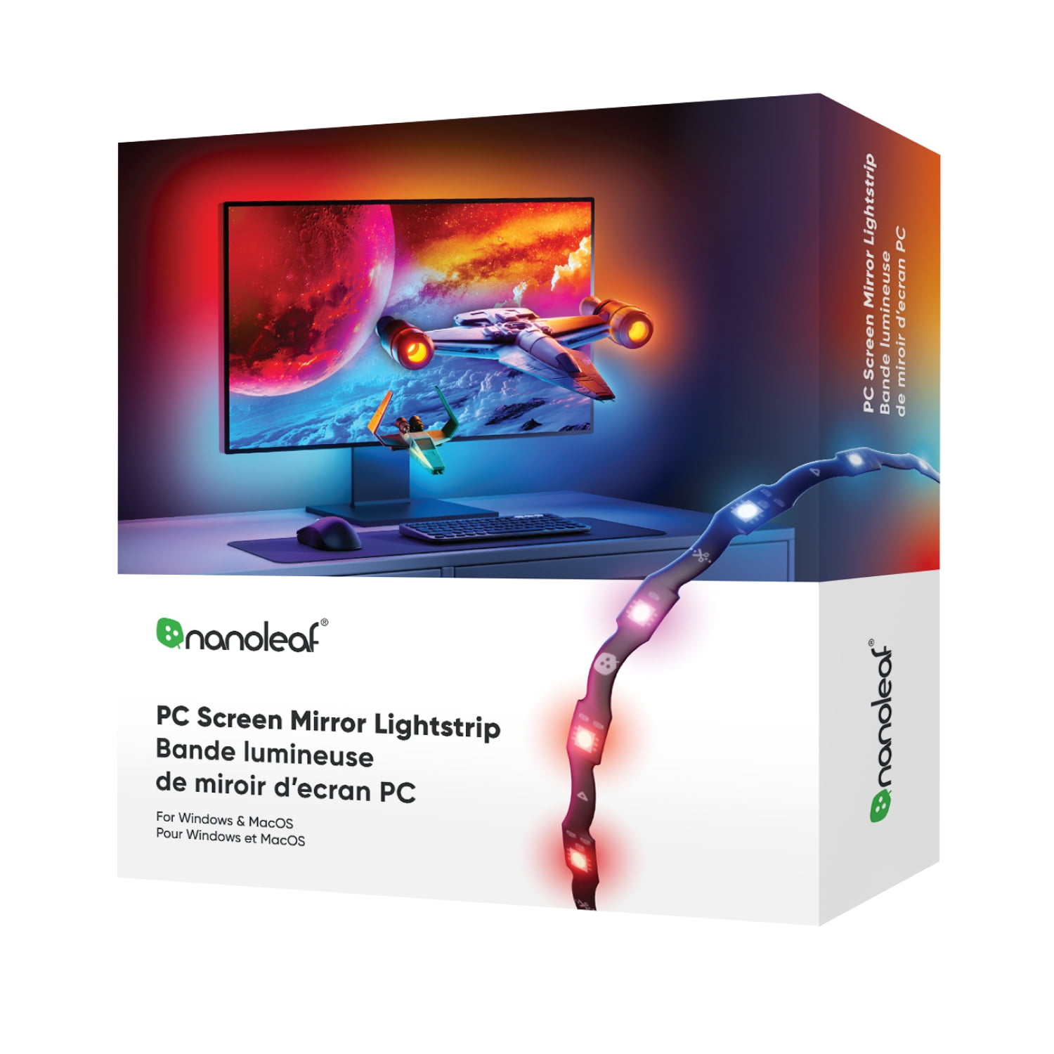 Nanoleaf 32" PC Screen Mirror LED Lightstrip for Monitors (1 Piece Unit ...