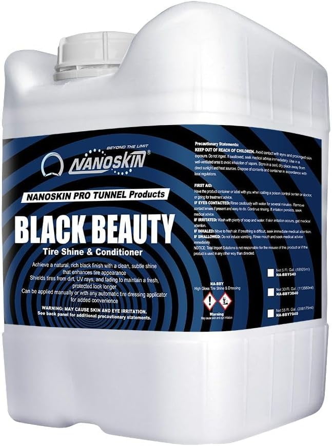 Nanoskin Black Beauty Tire Shine & Conditioner 5 Gallons - Water-Repellent & UV Resistant - Non ...