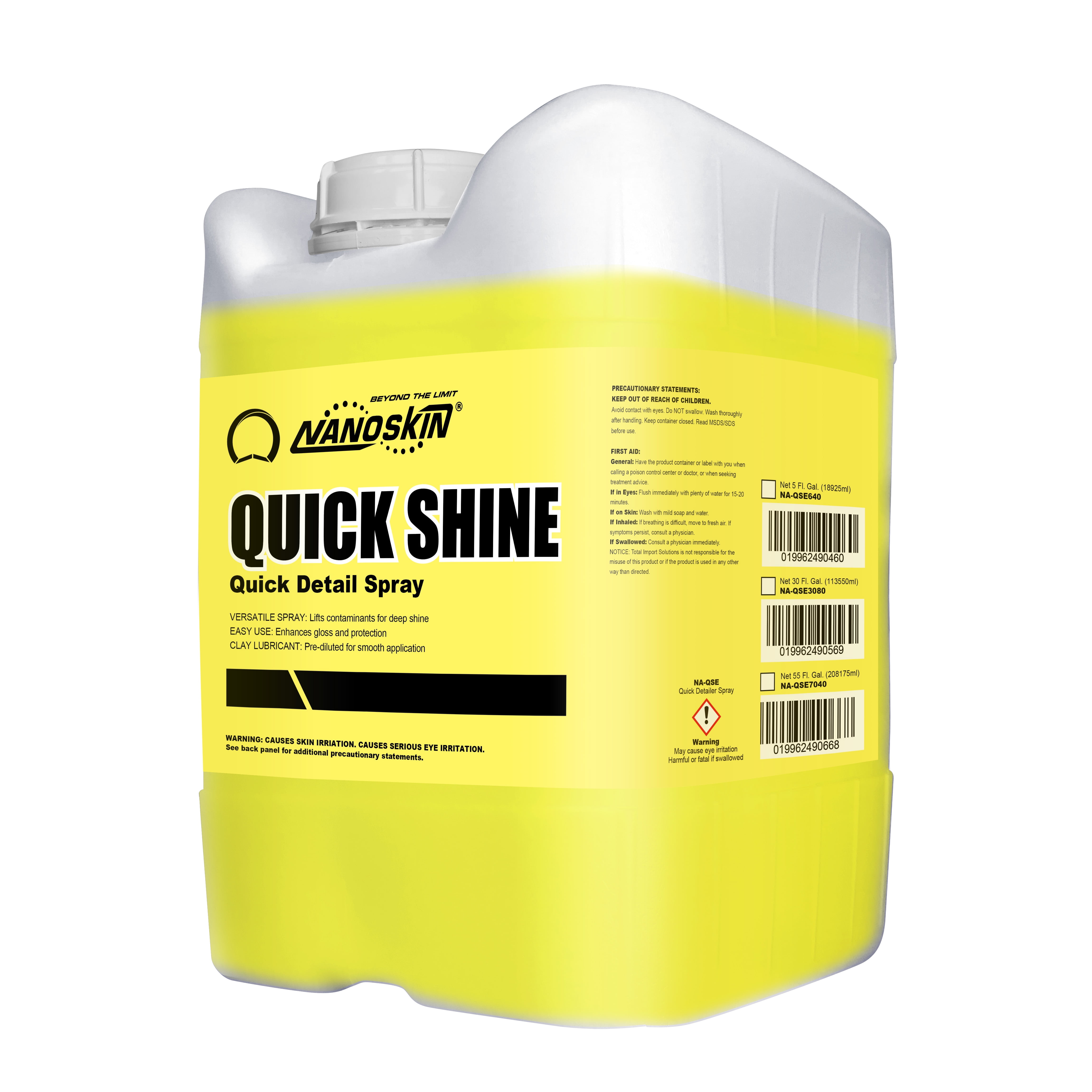 Nanoskin QUICK SHINE Quick Detail Spray 5 Gallons - Waterless Detailer ...