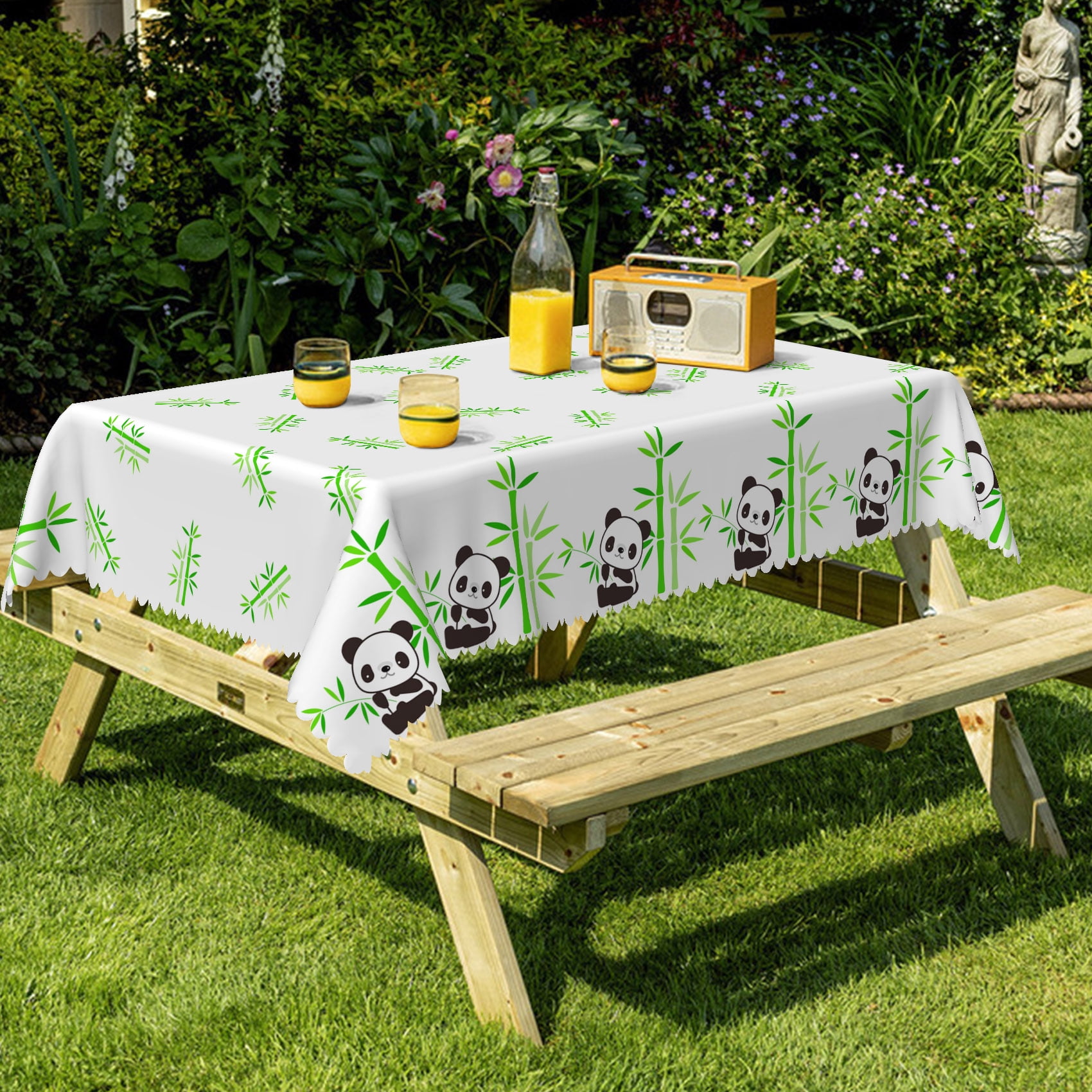 Nanqianyi Panda Theme Tablecloths 54 x 72 Inches, Birthday Party ...