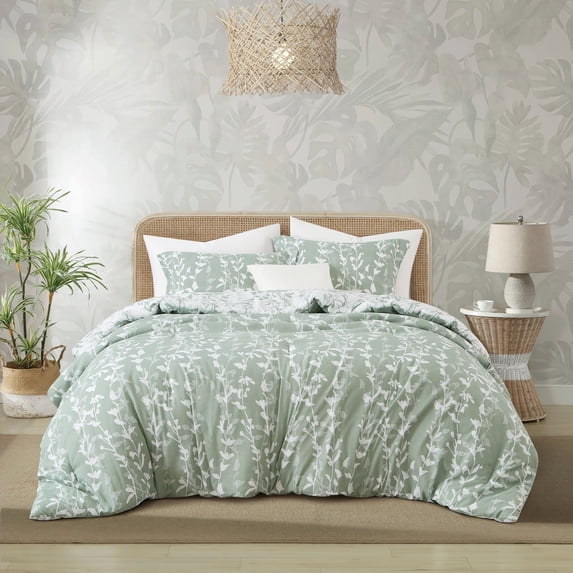 Nanshing 3 Piece Sage Green Comforter Set, Queen Size Solid Microfiber ...
