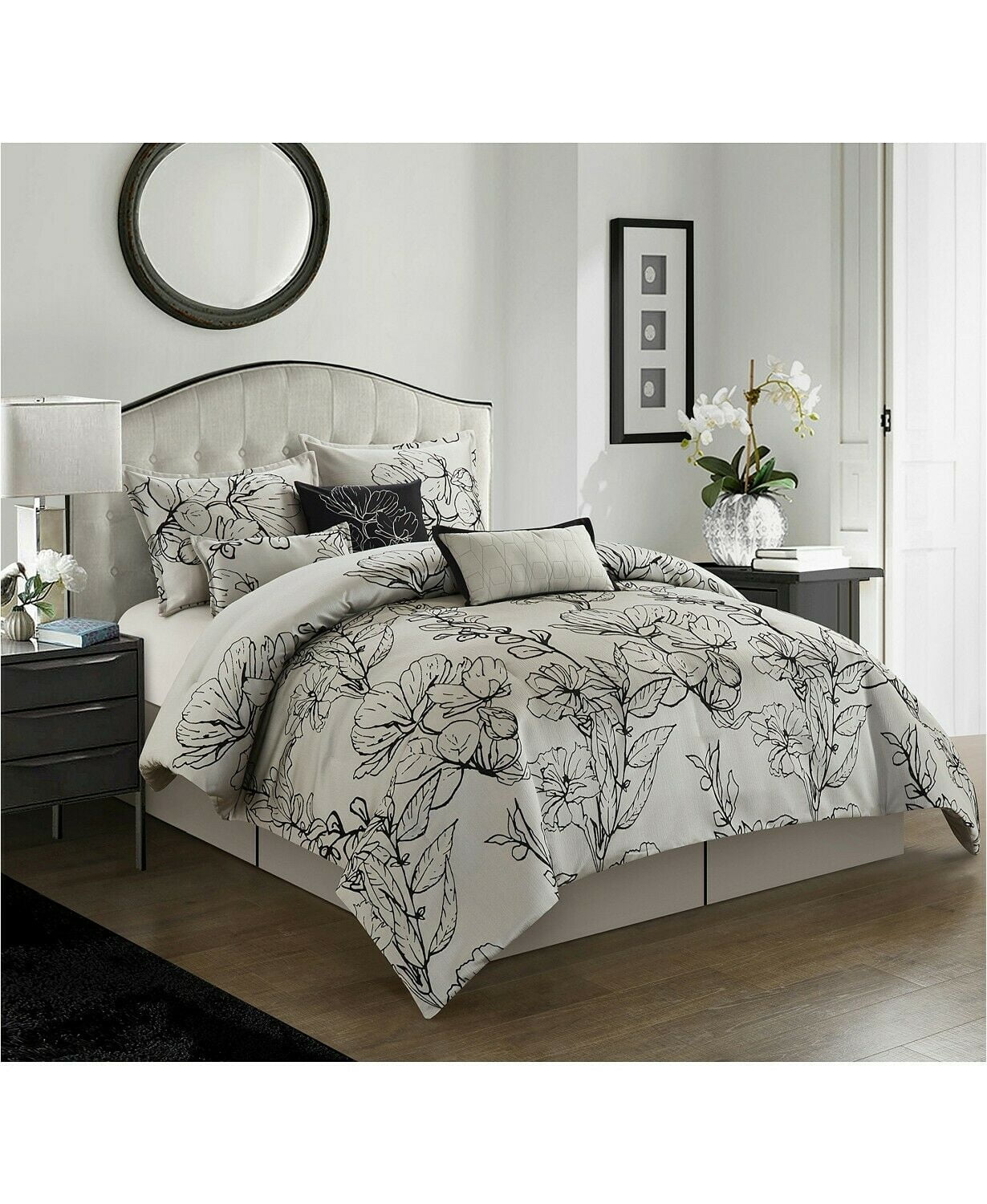 Nanshing Acacia 7 Piece Floral Comforter Set, Queen - Walmart.com
