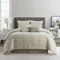 Nanshing Althea 6 Piece Contemporary Geometric Comforter Set, Beige ...