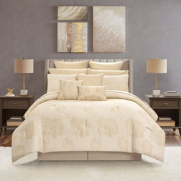 Nanshing Althea 6 Piece Contemporary Geometric Comforter Set, Beige ...