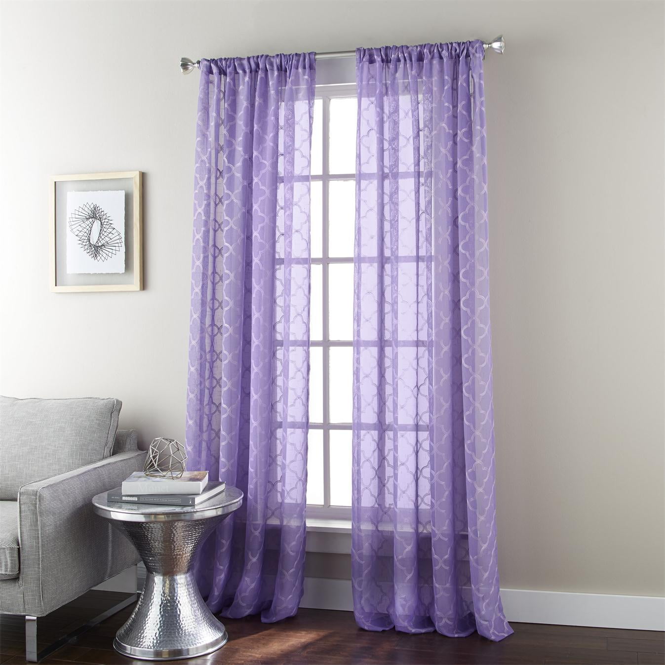 Nanshing Jess Rod Pocket Embroidered Curtain Valance, Bougainvillea, 54 ...