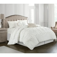 Nanshing Arabesque 8 Piece Damask Jacquard Comforter Set, Silver, Queen ...