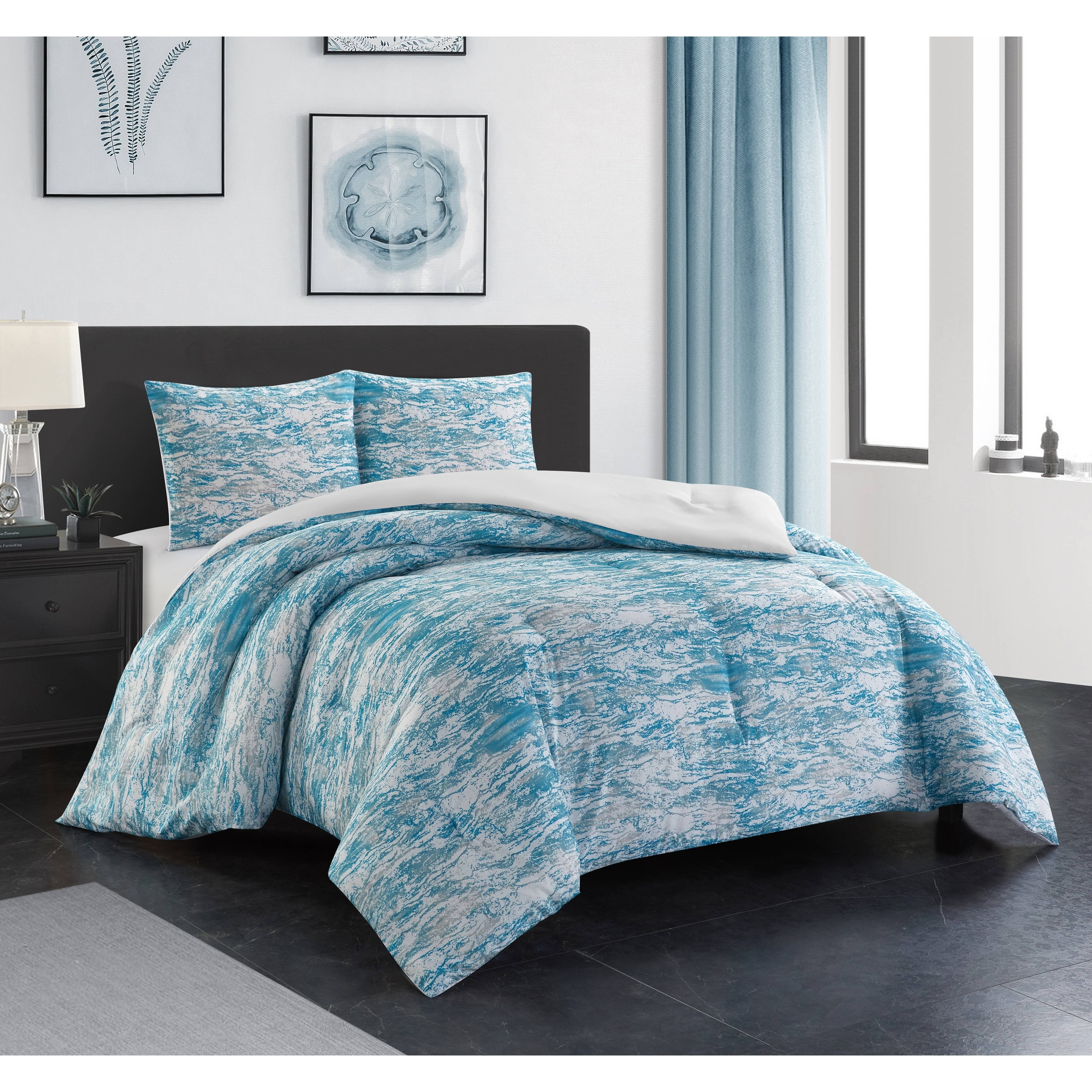 Nanshing Shoreline 3-Piece Modern Comforter Set Full - Queen - Walmart.com