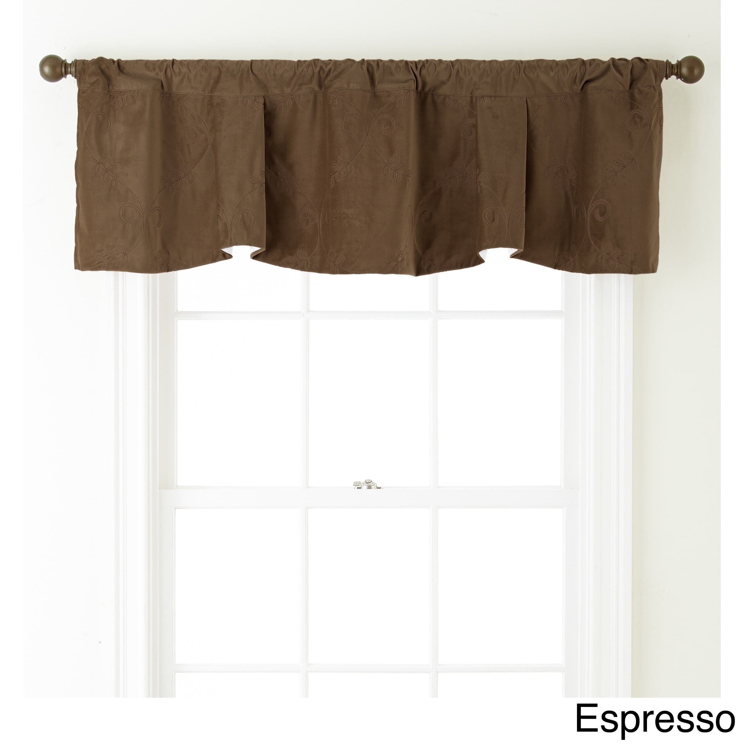 Nanshing Velvet Rod Pocket Embroidered Valance - Walmart.com