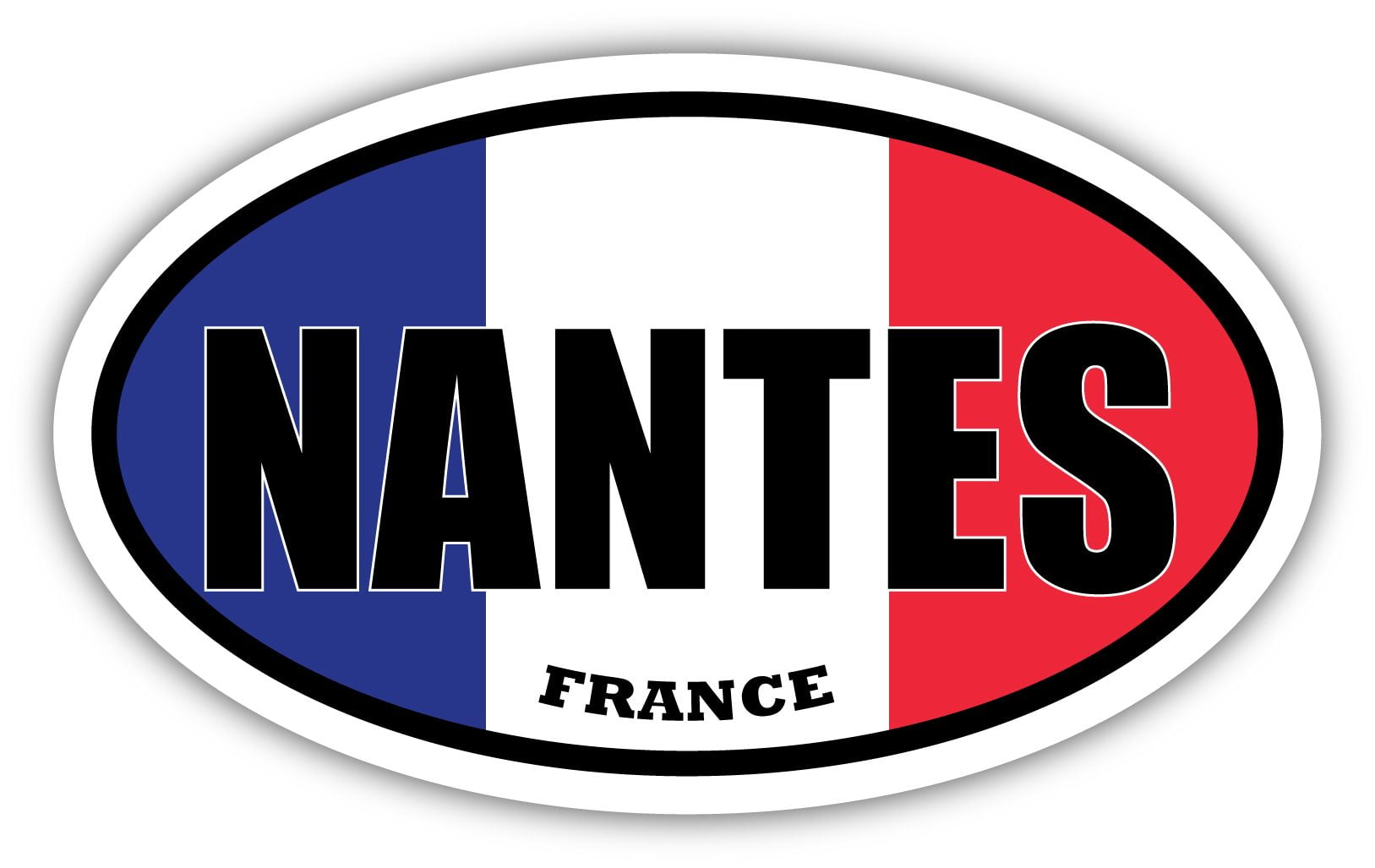 Nantes France Flag Oval Decal Vinyl Bumper Sticker 3x5 inches - Walmart.com