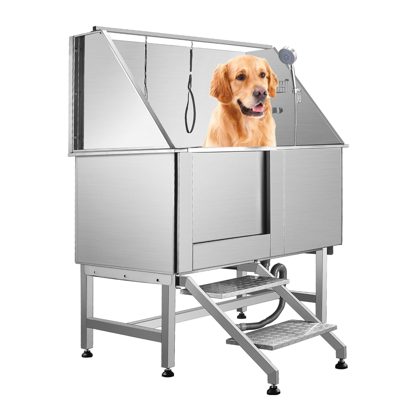 Nantfun 50'' Dog Bath Shower, XL Stainless Steel Grooming Tub, for ...