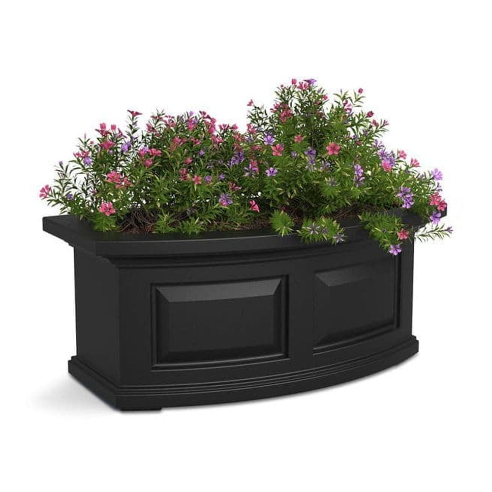 Nantucket 24 in. x 11.5 in. Self-Watering Black Polyethylene Window Box - Walmart.com