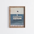 Nantucket Coastal Boat Art Print Vintage Nautical Flag Decor, Unframed ...