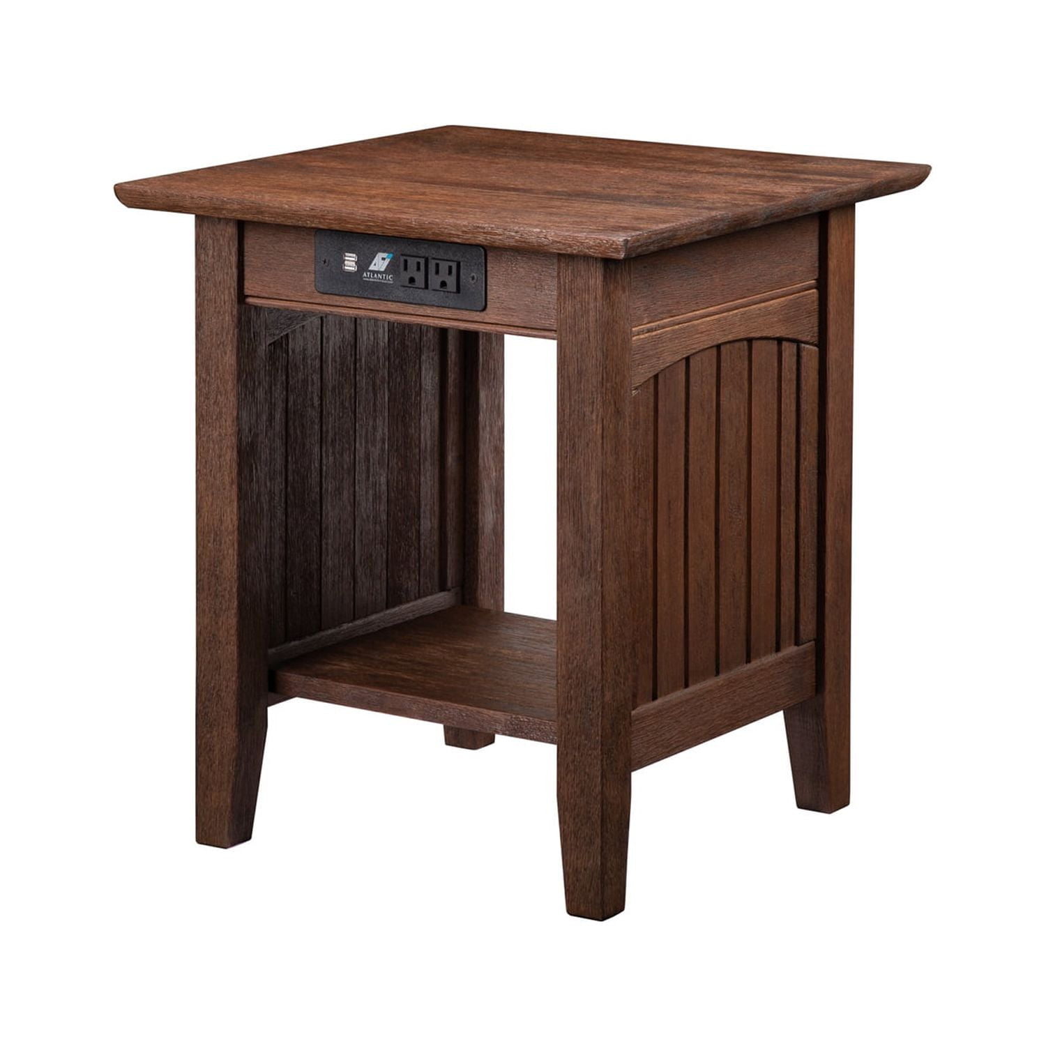 AFI Nantucket End Table with Charging Station, Burnt Amber - Walmart.com