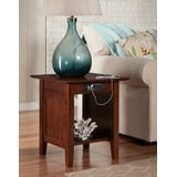 AFI Nantucket End Table, Solid Hardwood, USB and AC Charging Ports ...
