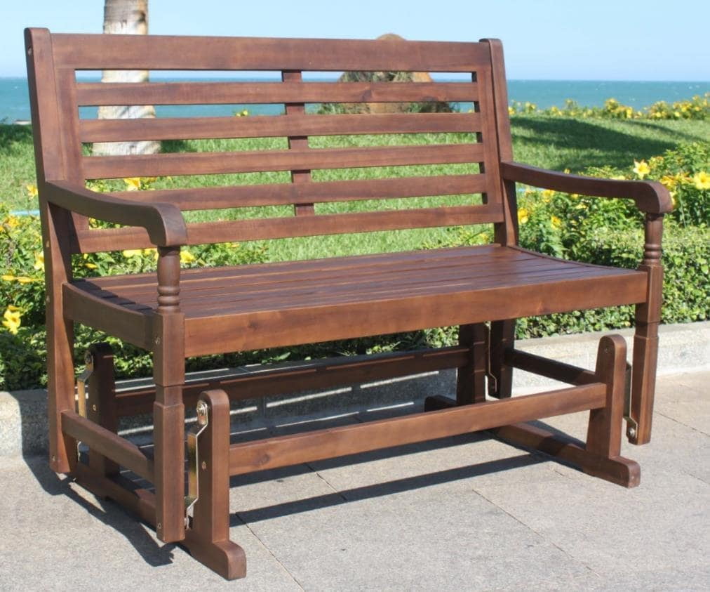 Nantucket Acacia Hardwood Glider Bench for Patio, Porch, and Outdoor ...