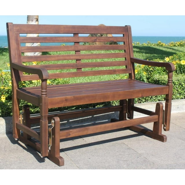 Nantucket Acacia Hardwood Glider Bench for Patio, Porch, and Outdoor ...