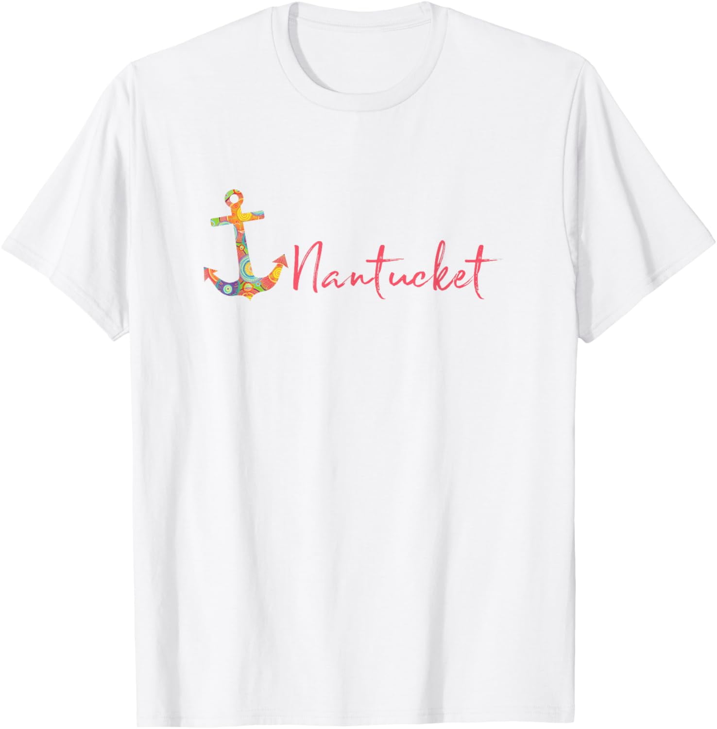 Nantucket Island Anchor Boho Summer Vacation Nautical T-Shirt - Walmart.com